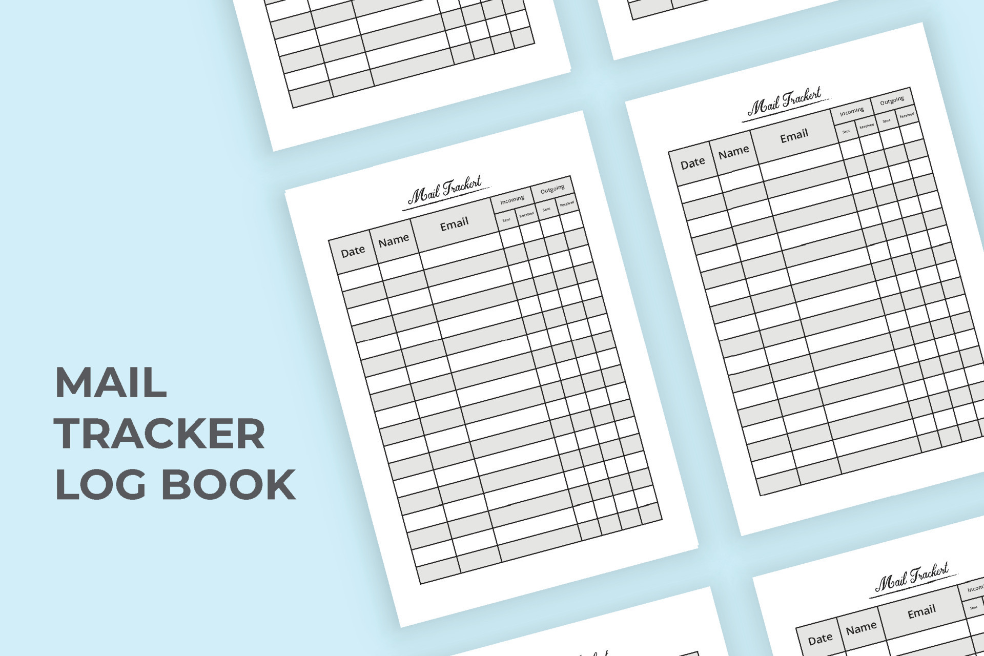 Mail tracker notebook interior. Mail checker journal template vector ... Mail tracker notebook interior. Mail checker journal template vector ...