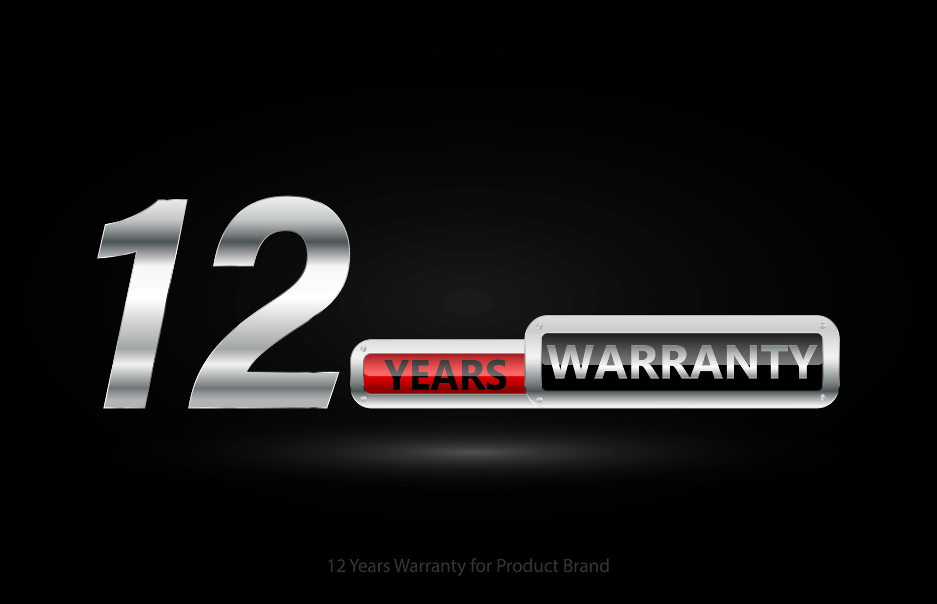 12 years warranty silver logo isolated on black background, vector ... 12 years warranty silver logo isolated on black background, vector ...