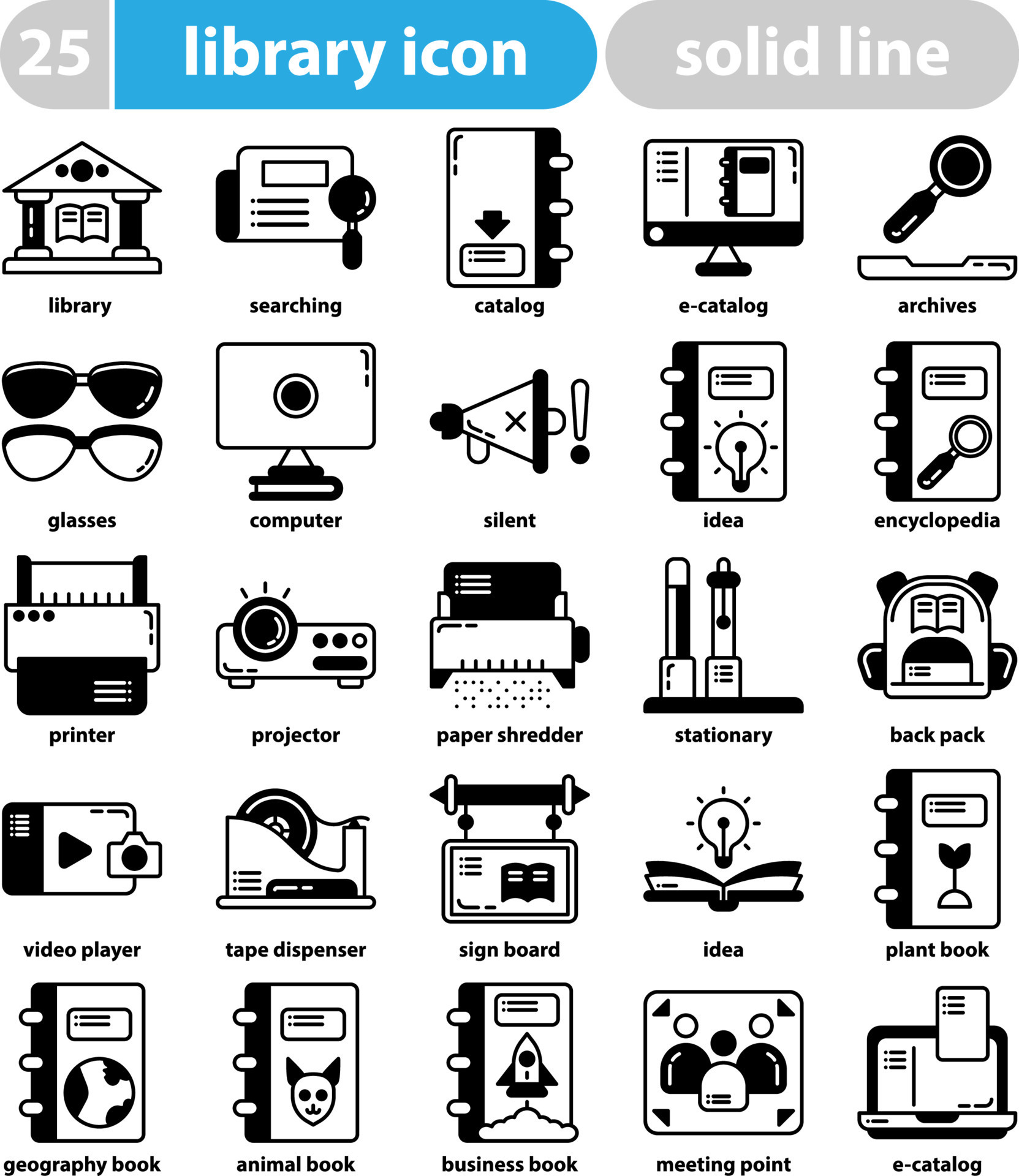 library icon set. library and school themed icons. 13319965 Vector Art at Vecteezy