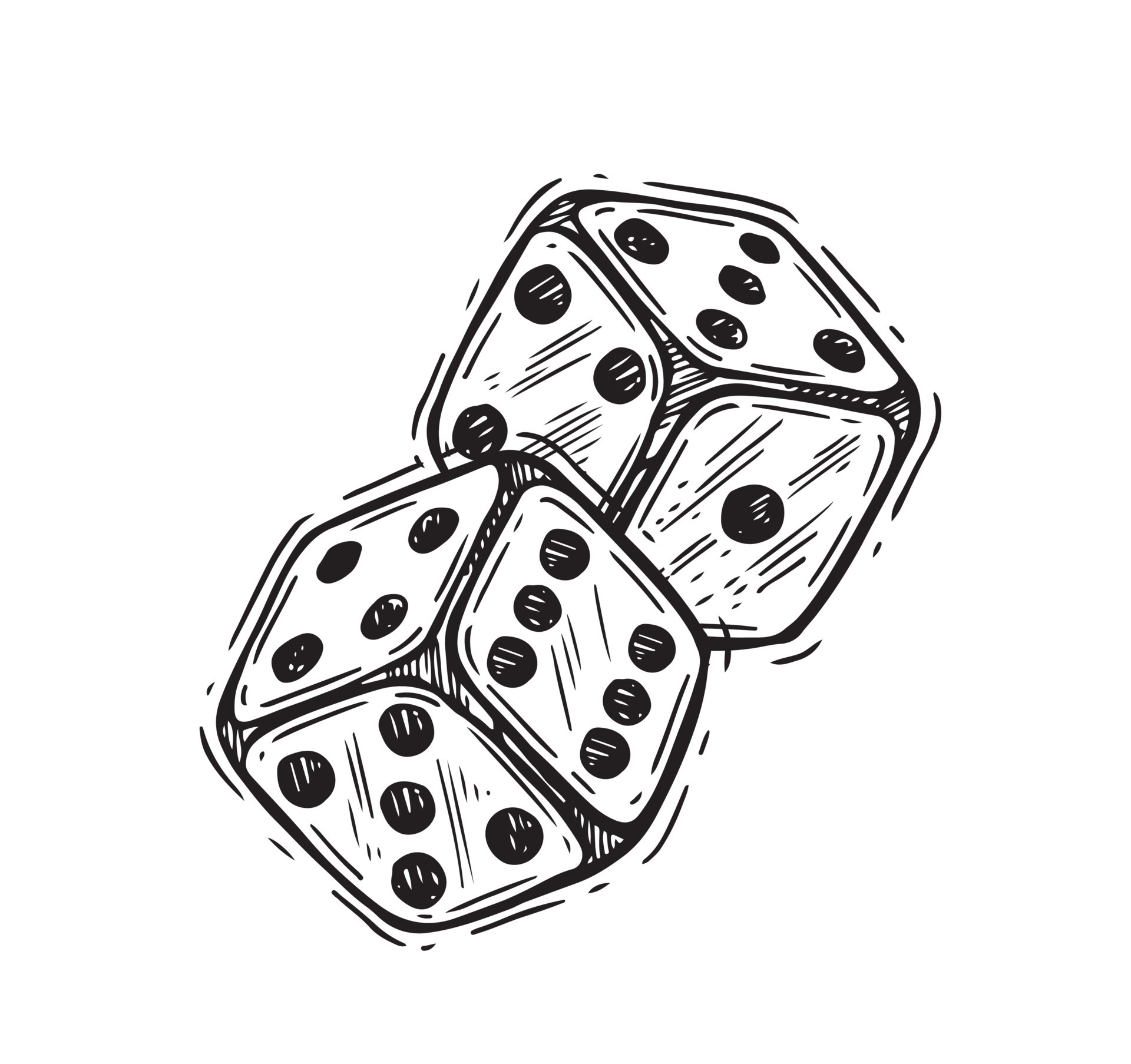 Dice hand drawn vector illustration 13320193 Vector Art at Vecteezy