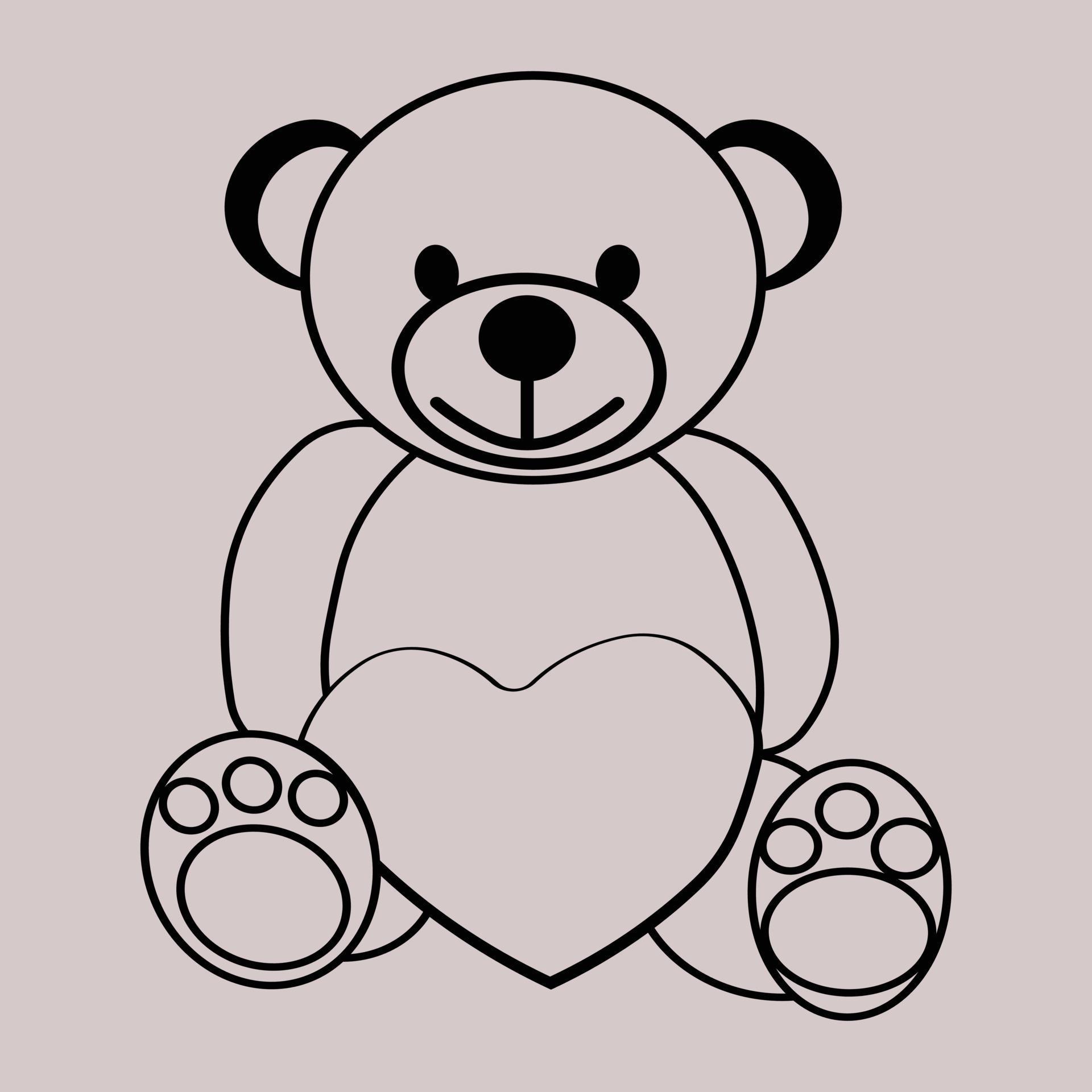 Teddy-bear with a heart design made with a gray background 13321370 ...