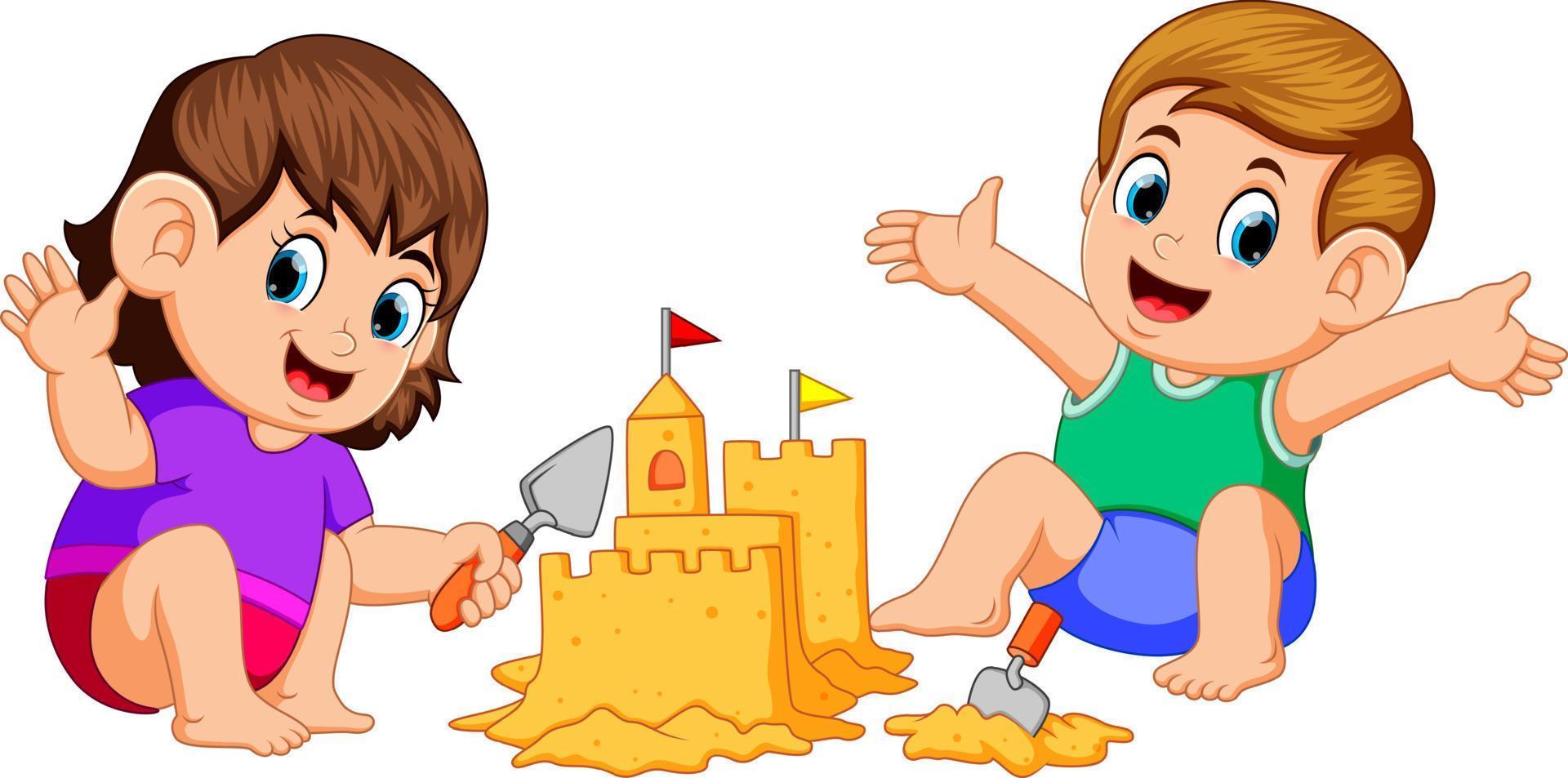Building A Sand Castle Clip Art