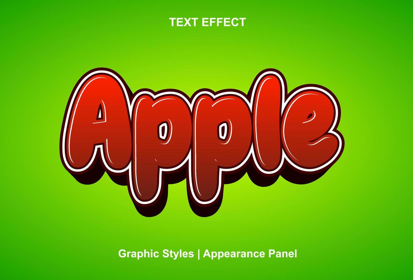 apple text effect with red color 3d style. 13323816 Vector Art at Vecteezy