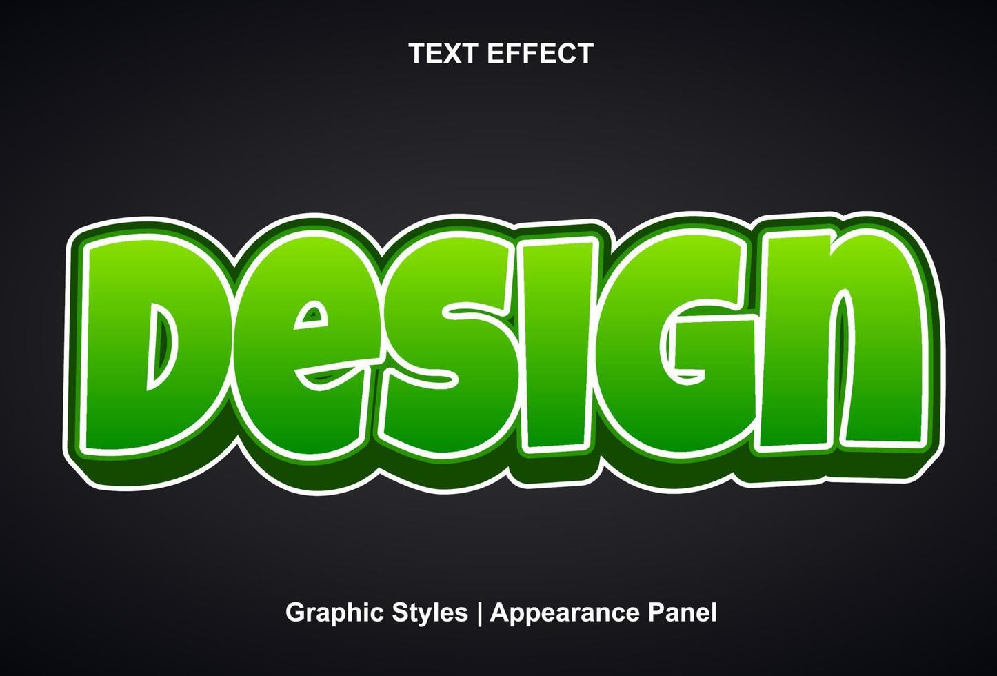 design text effect with green color 3d style. 13323823 Vector Art at ...