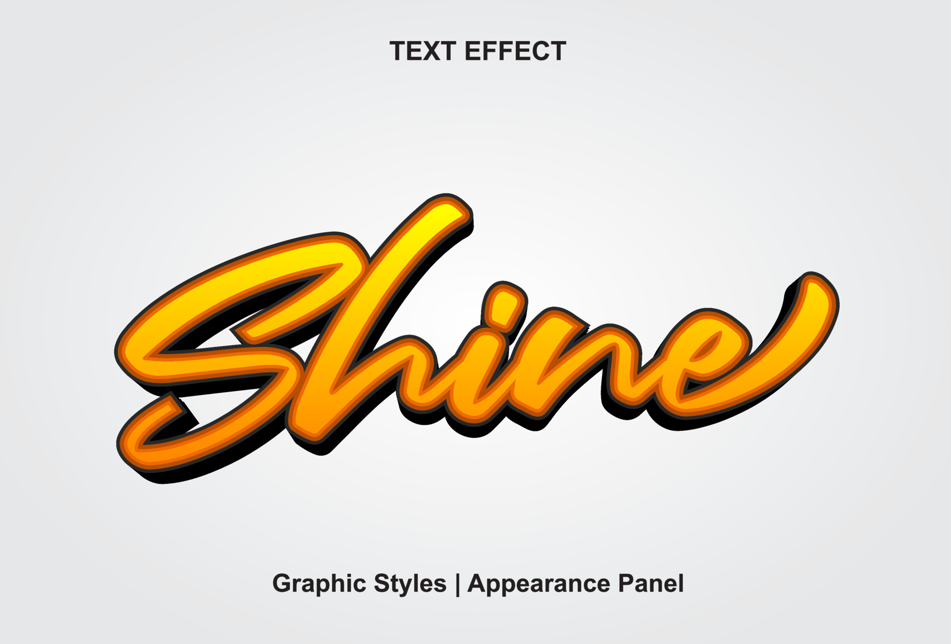 shine text effect with orange color 3d style. 13323824 Vector Art at Vecteezy