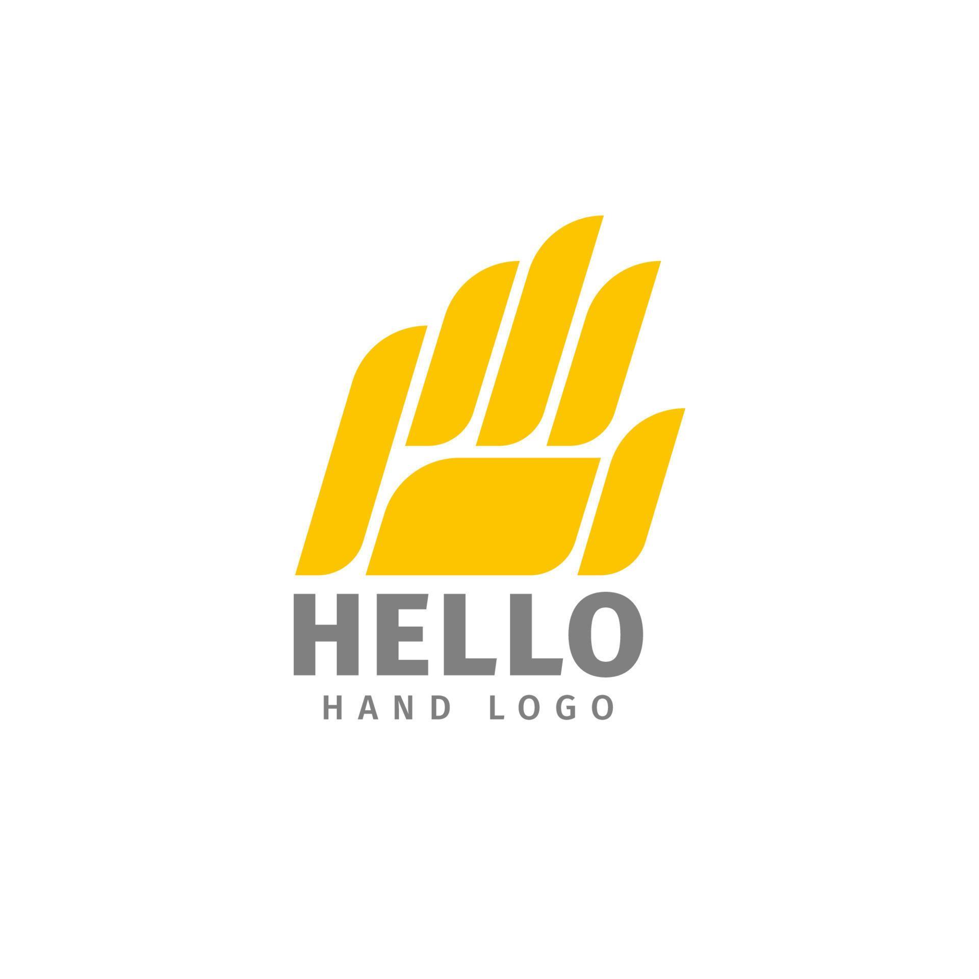 raise hand abstract vector logo design for an attractive and ...