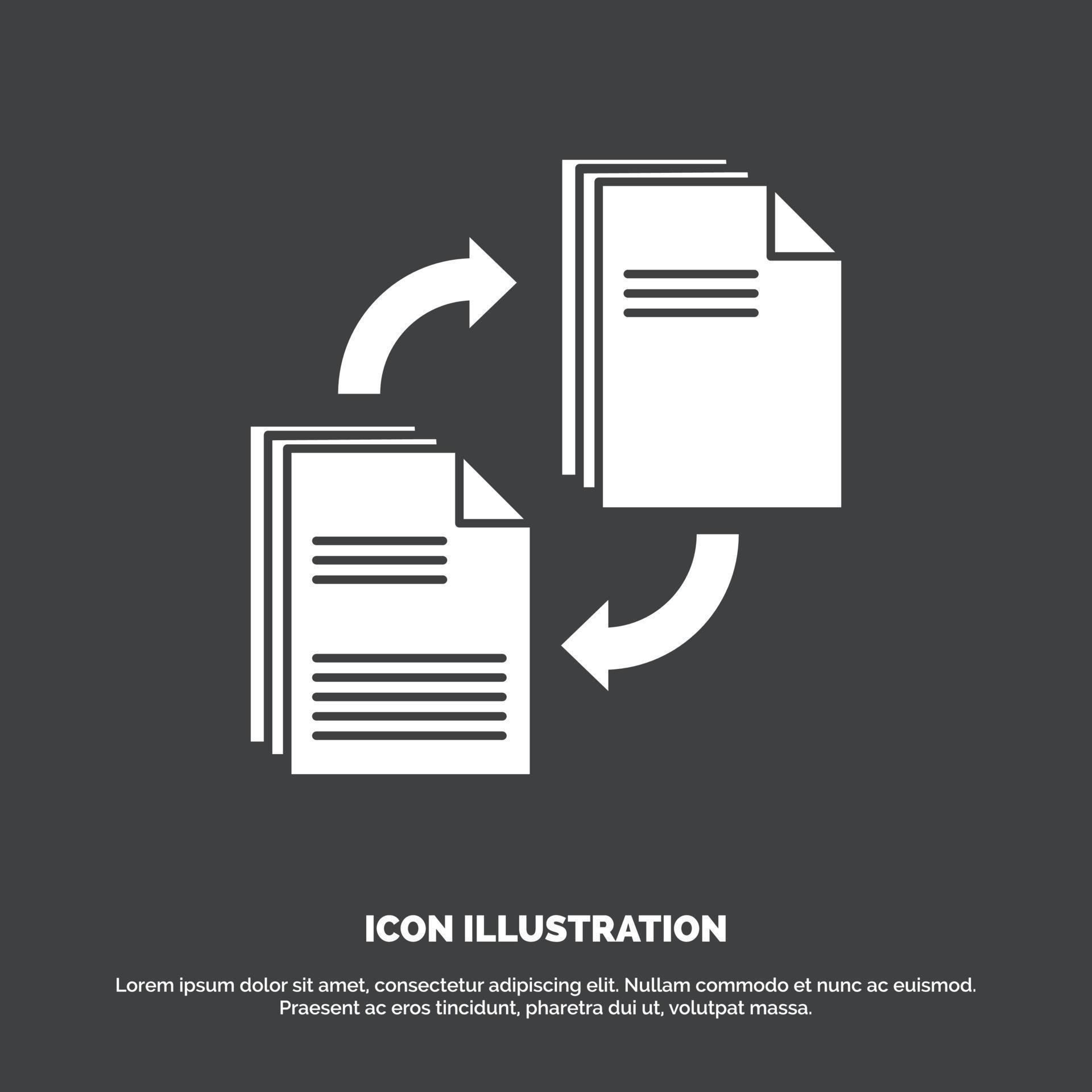 sharing. share. file. document. copying Icon. glyph vector symbol for UI and UX. website or ...
