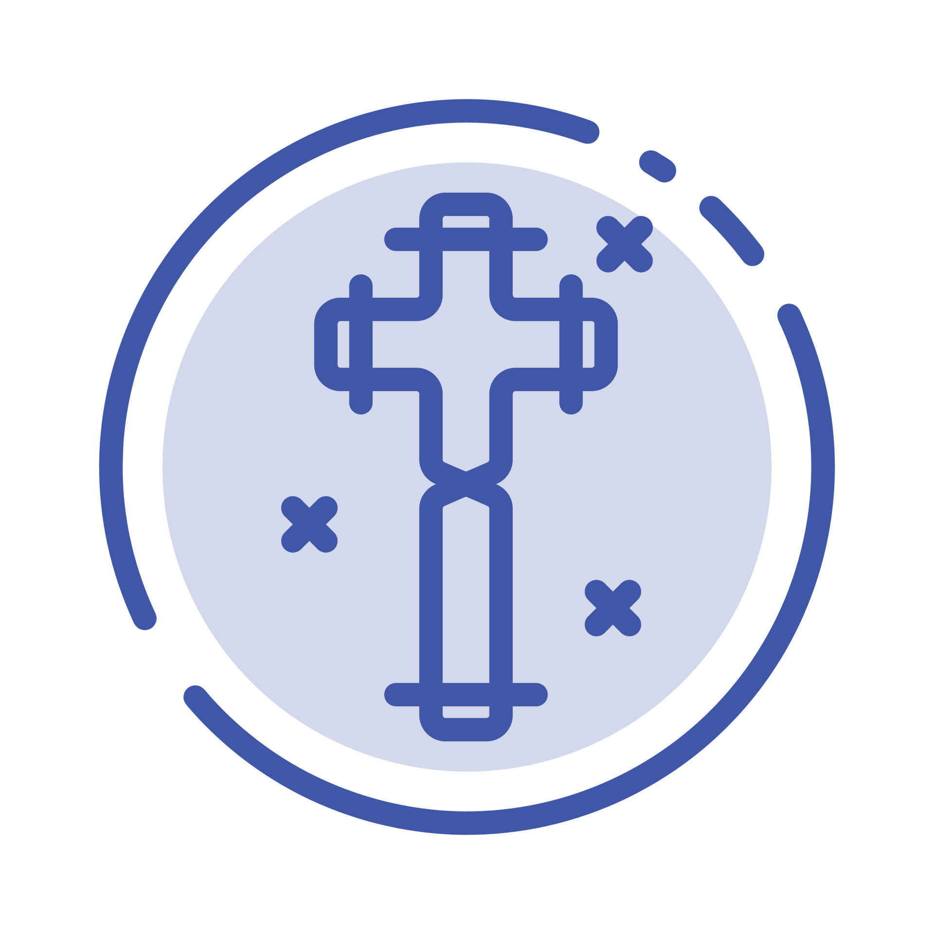 Celebration Christian Cross Easter Blue Dotted Line Line Icon 13325338 Vector Art At Vecteezy