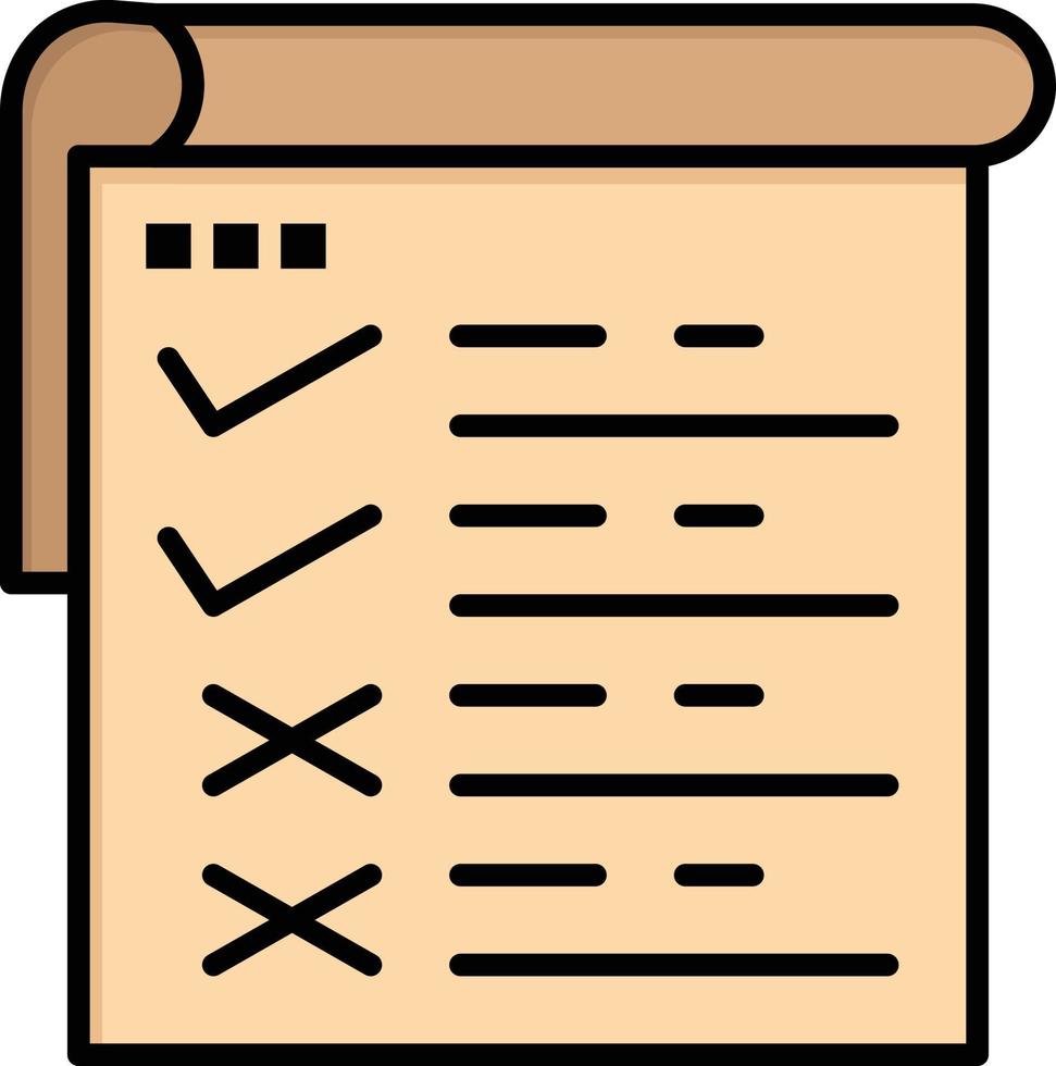 Checklist Testing Report Qa Flat Color Icon Vector Icon Banner Template