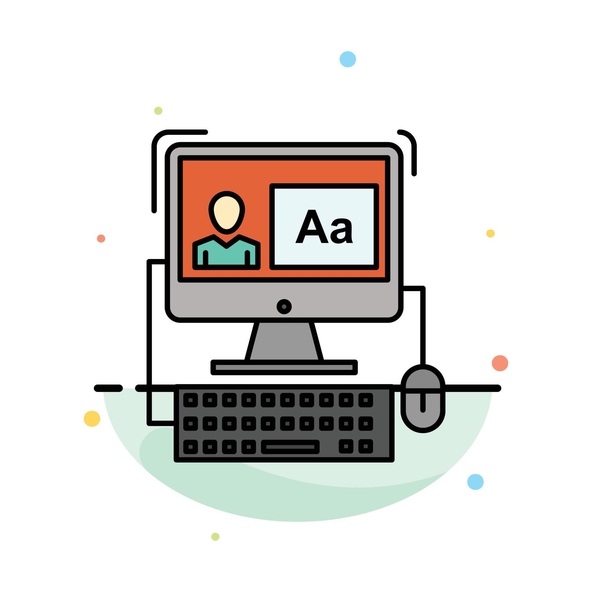 Computer Screen Software Editing Abstract Flat Color Icon Template ...