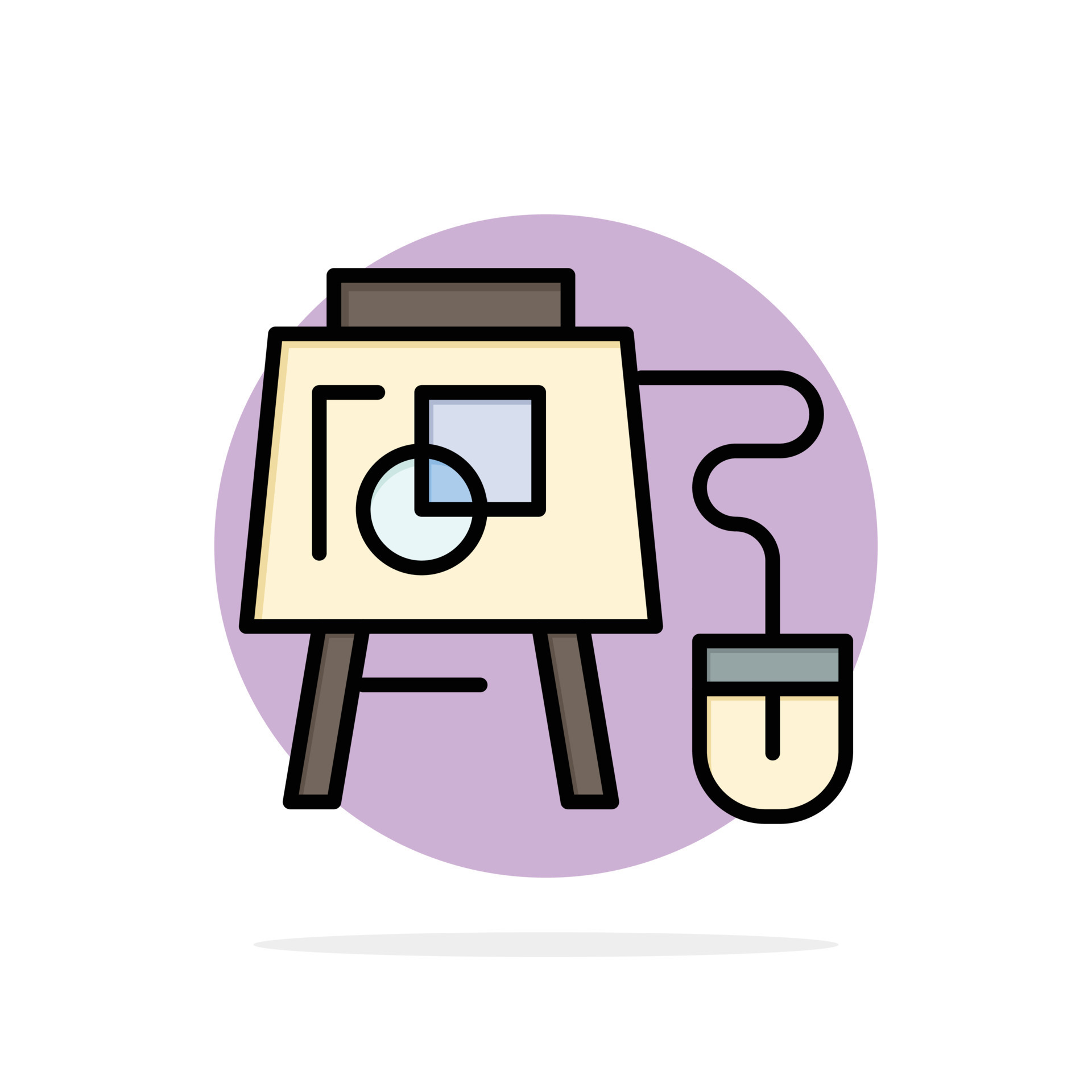 Mouse Online Board Education Abstract Circle Background Flat Color Icon 13325964 Vector Art At