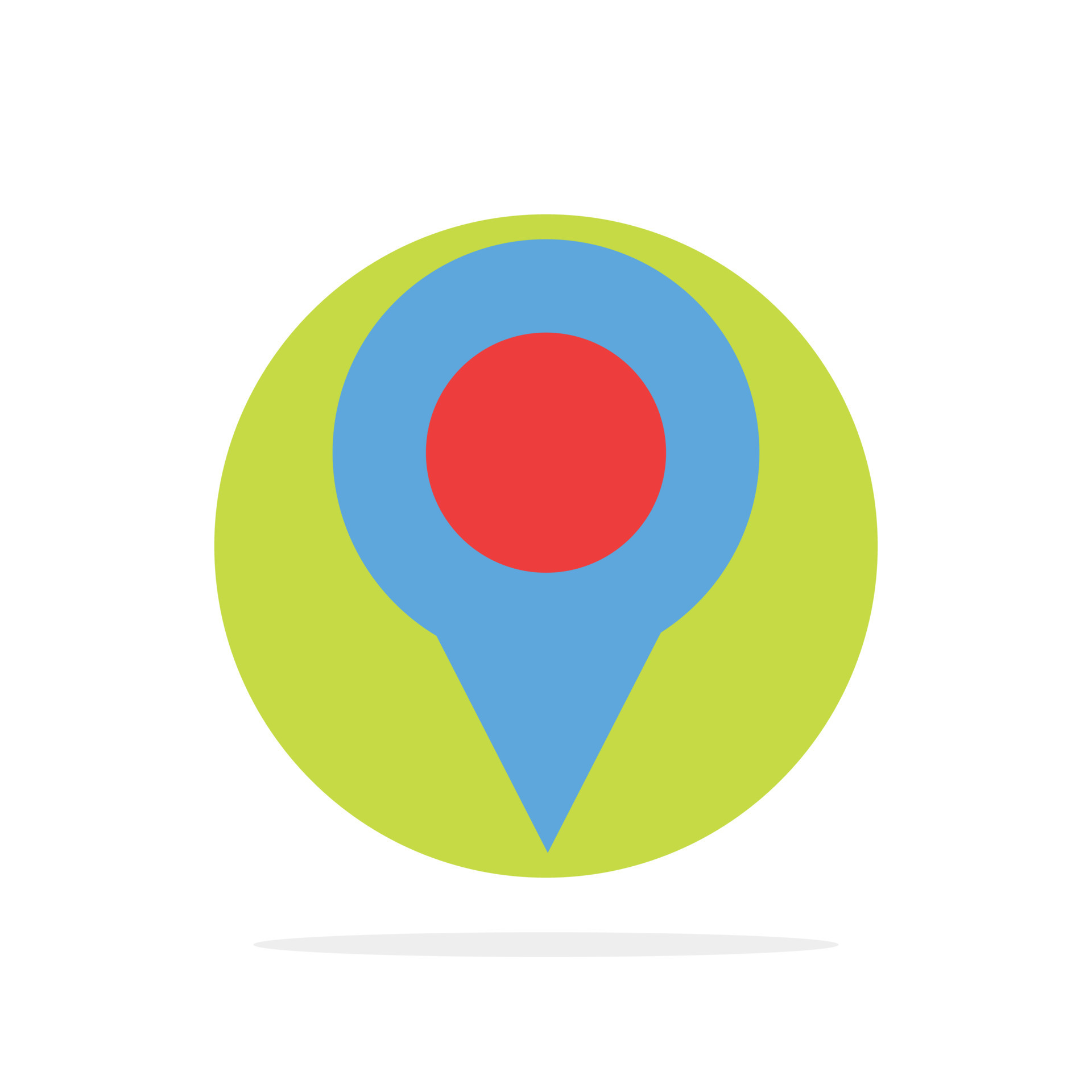 Location Map Marker Pin Abstract Circle Background Flat Color Icon
