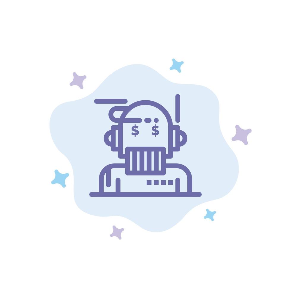Robot Advisor Adviser Advisor Algorithm Analyst Blue Icon On Abstract Cloud Background 13326931