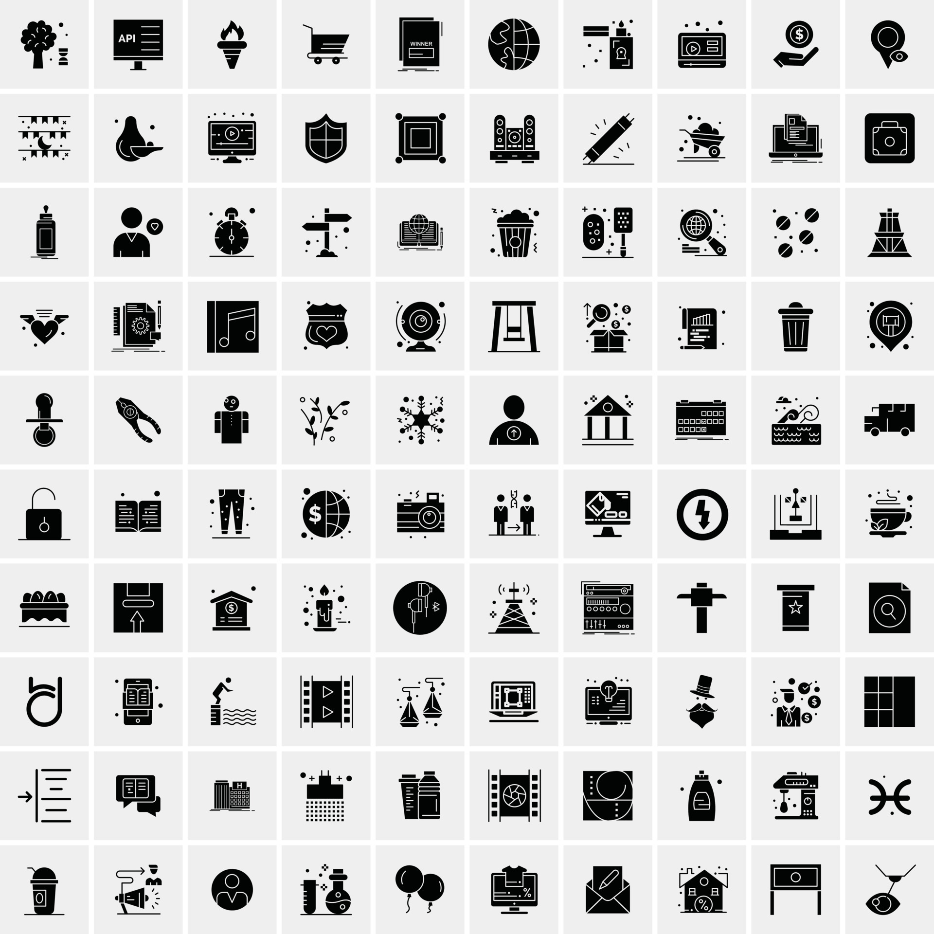 Flag Location Map World Icons Flat And Line Filled Icon Set Vector Blue
