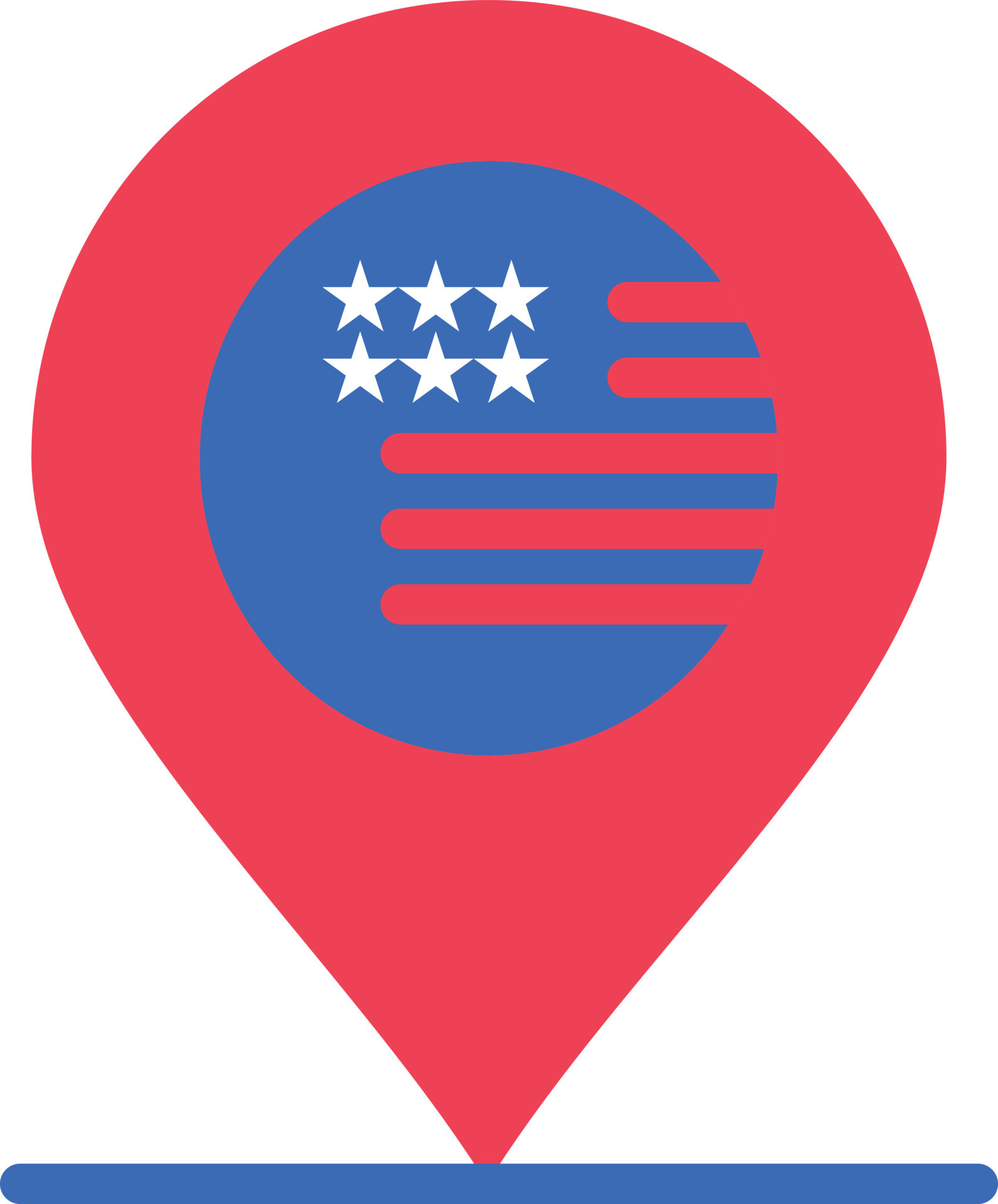 American Location Map Sign Flat Color Icon Vector Icon Banner Template