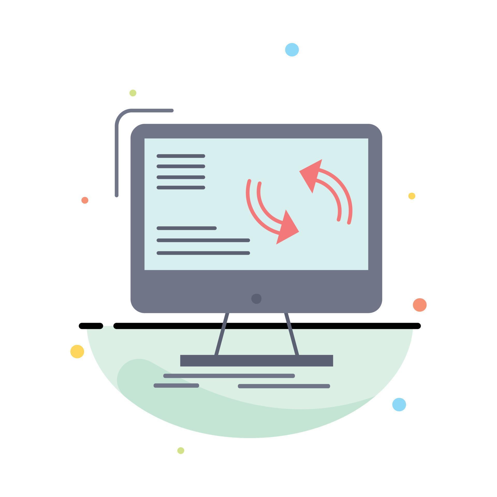 Synchronization Sync Information Data Computer Flat Color Icon Vector 13327551 Vector Art At