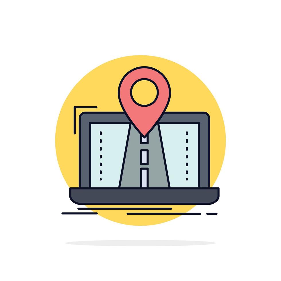 Navigation Map System Gps Route Flat Color Icon Vector 13328581 Vector