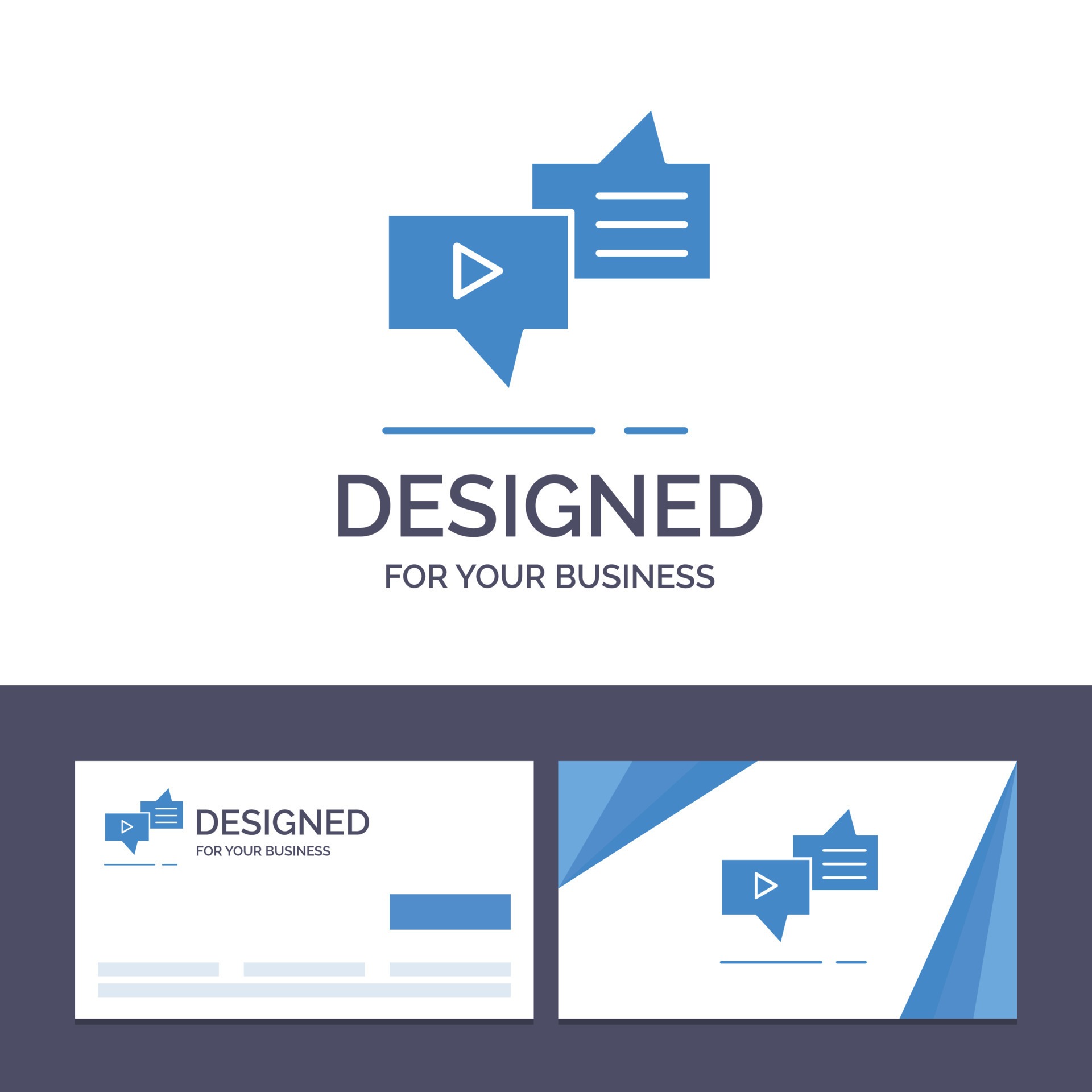 Creative Business Card And Logo Template Chat Connection Marketing Messaging Speech Vector