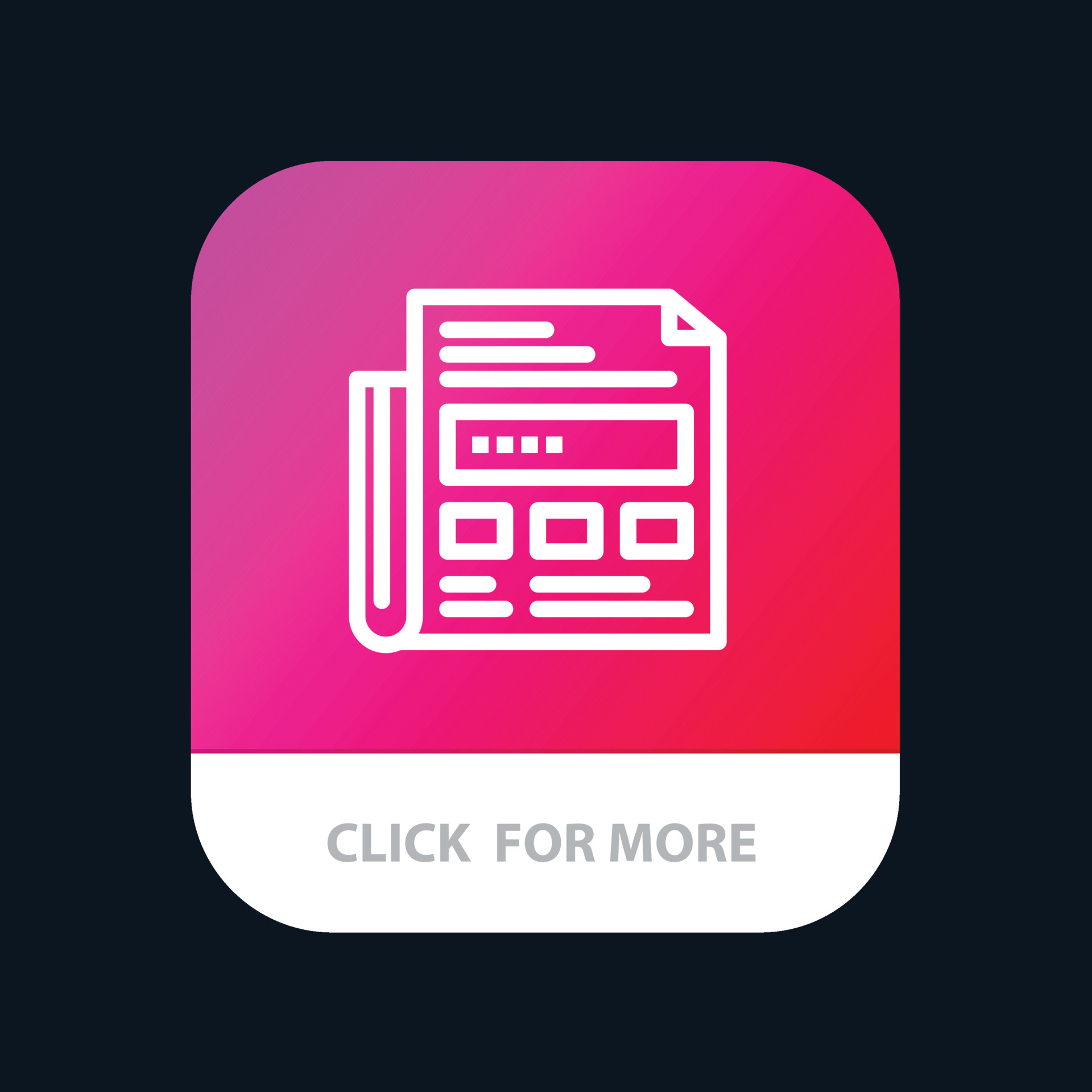 Newspaper Ad Paper Headline Mobile App Button Android And Ios Line Version 13329131 Vector Art