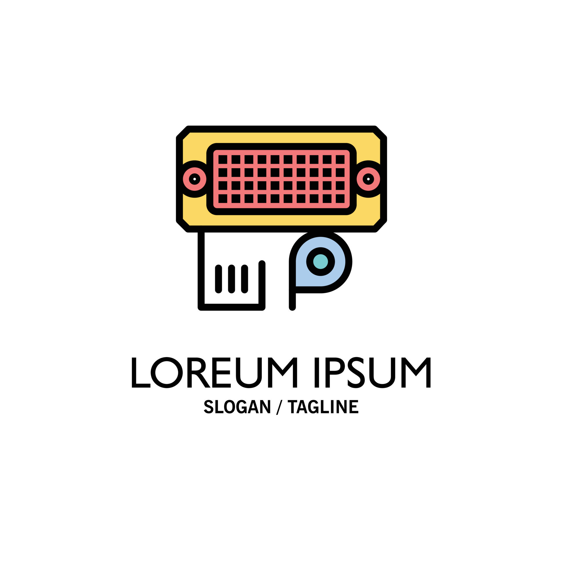 Adapter Connection Data Input Business Logo Template Flat Color