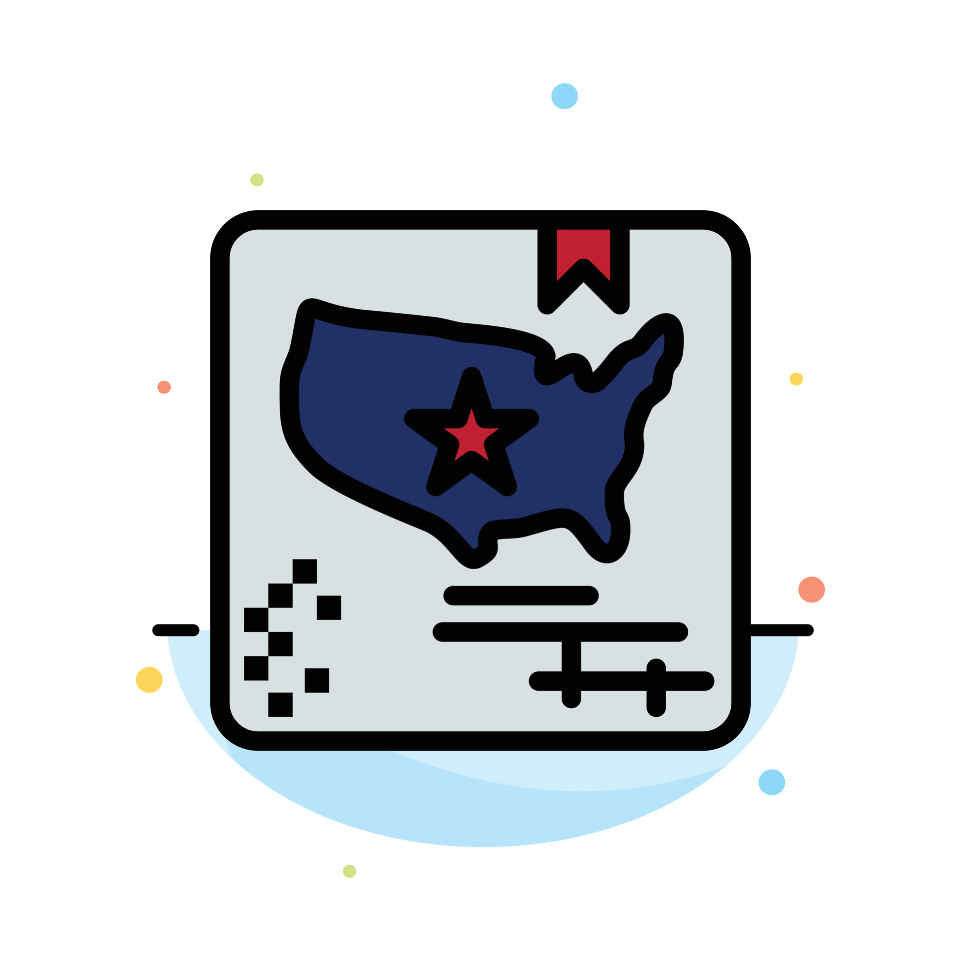 American Flag Map World Abstract Flat Color Icon Template 13329682