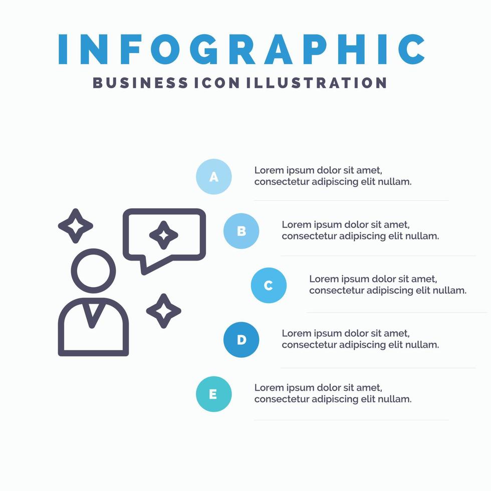 Man Chat Chatting Interface Line Icon With 5 Steps Presentation Infographics Background 13329817
