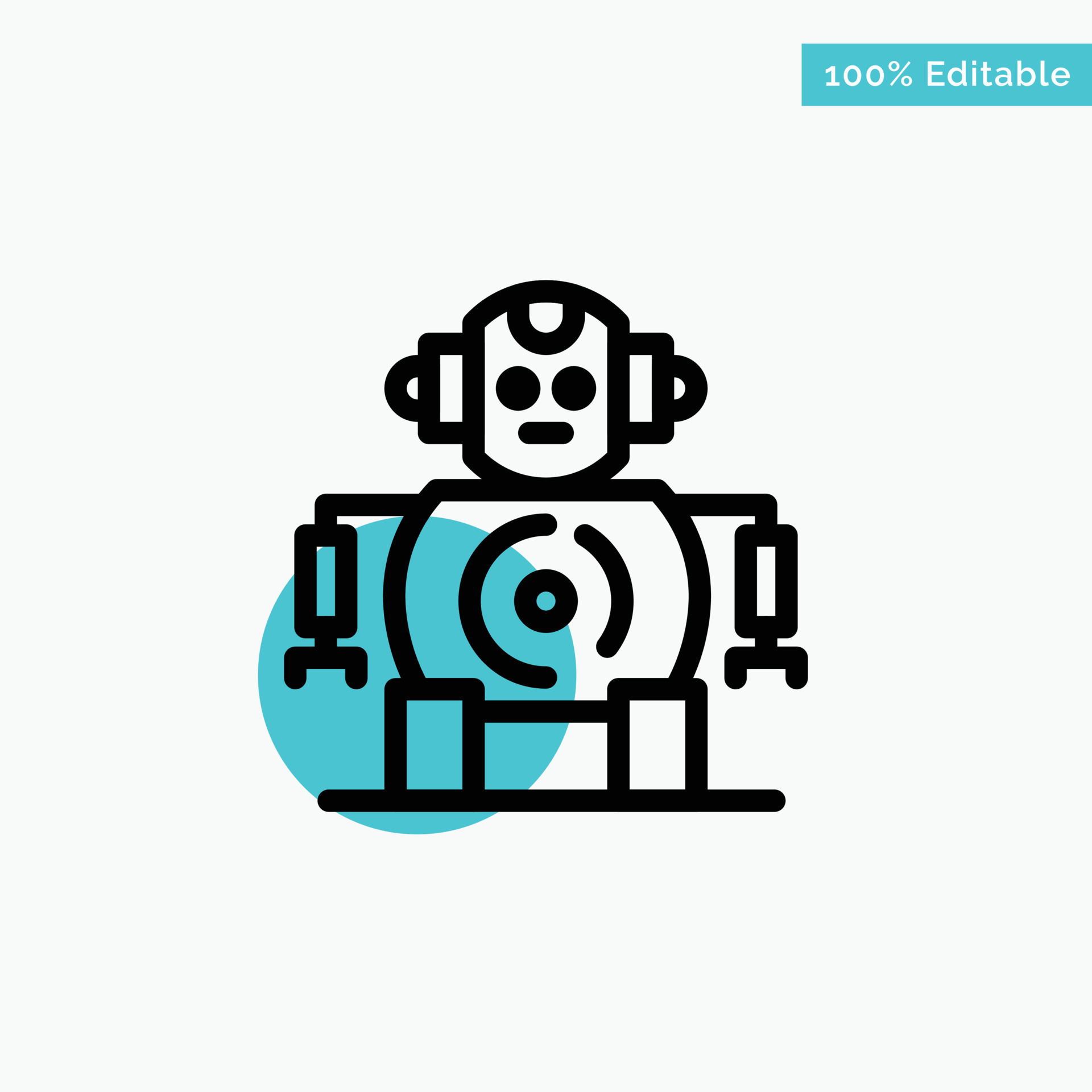 Cnc Robotics Technology turquoise highlight circle point Vector icon ...