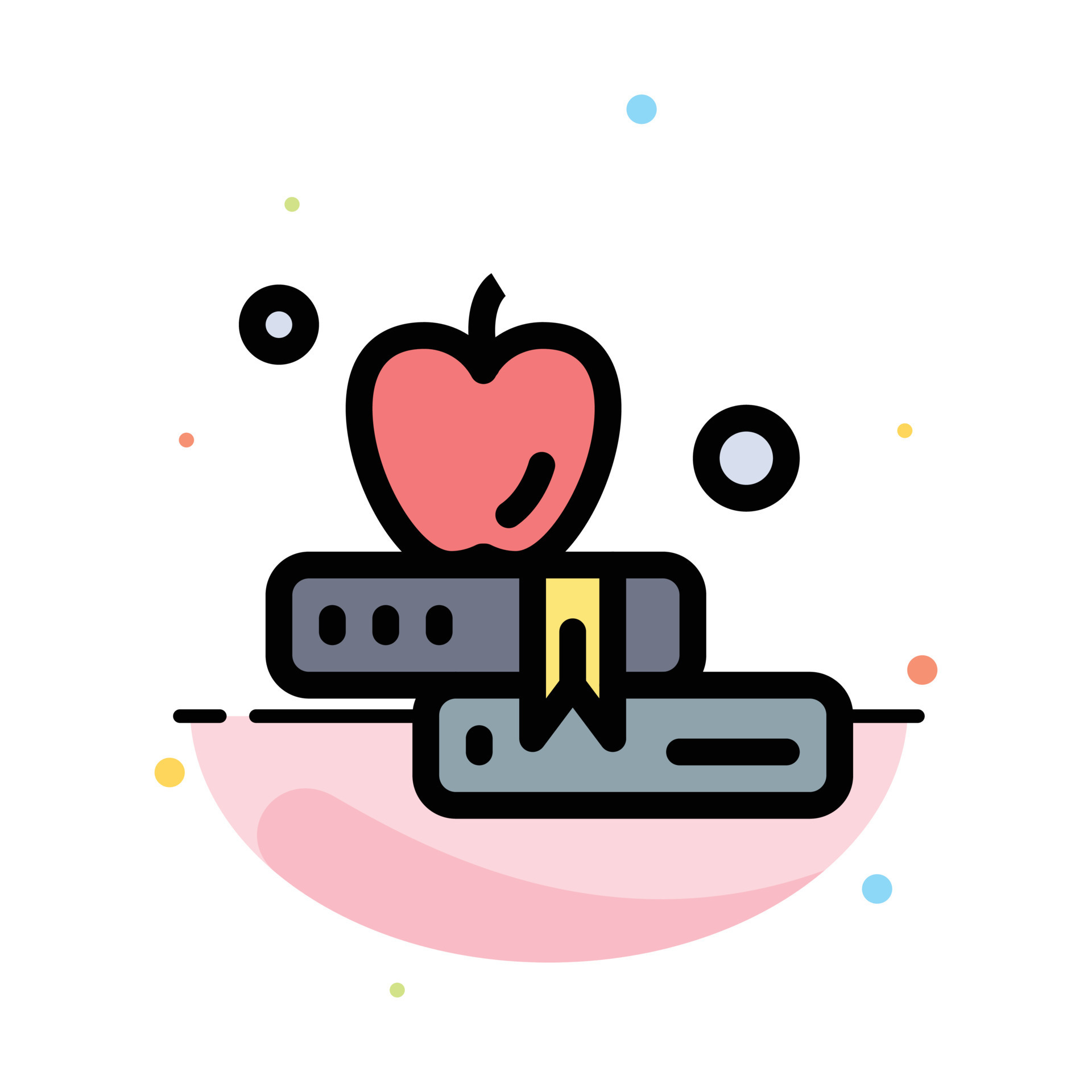 Apple Book Education Abstract Flat Color Icon Template 13330212 Vector