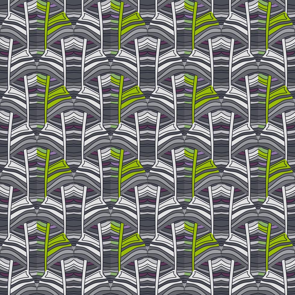 Abstract Linear Seamless Pattern Outline Waves Tile Endless Wallpaper