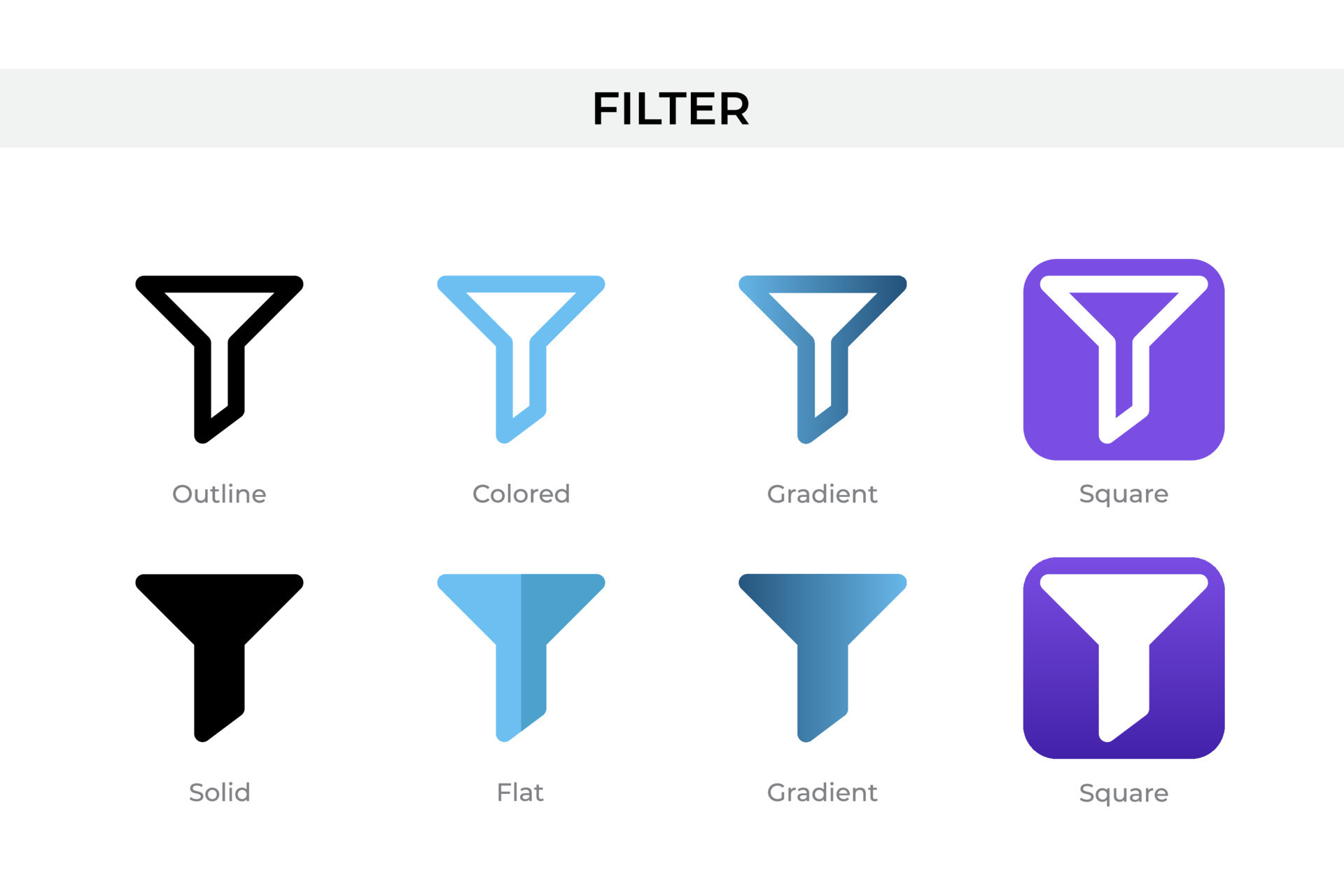 Filter Icon In Different Style Filter Vector Icons Designed In Outline Filter Icon In Different Style Filter Vector Icons Designed In Outline