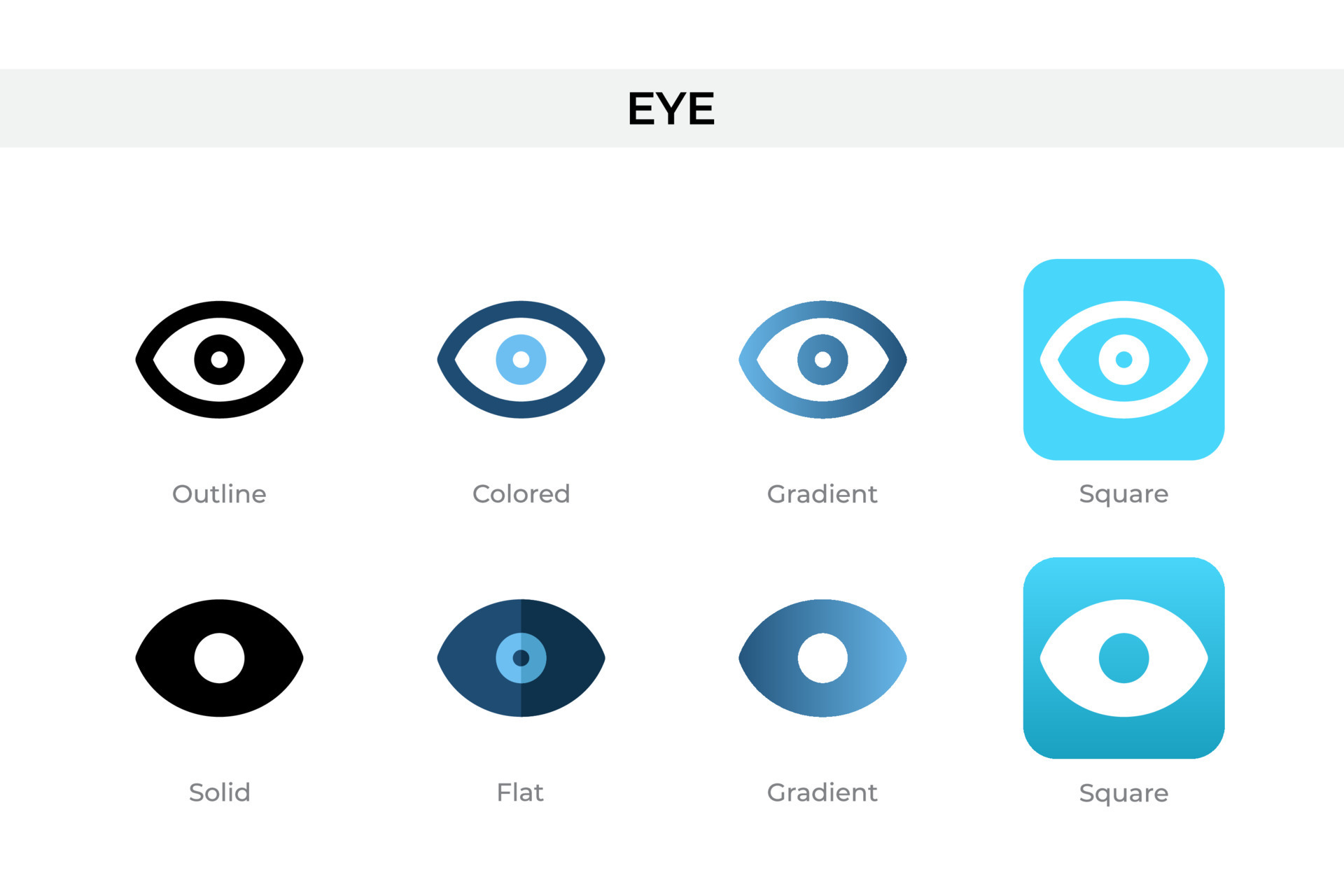 Eye Icon In Different Style Eye Vector Icons Designed In Outline Solid Colored Gradient And