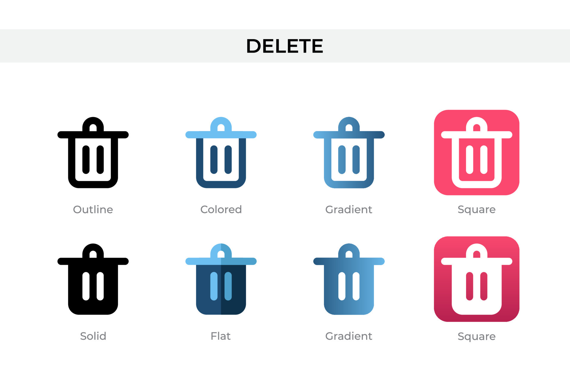 Delete Icon In Different Style Delete Vector Icons Designed In Outline