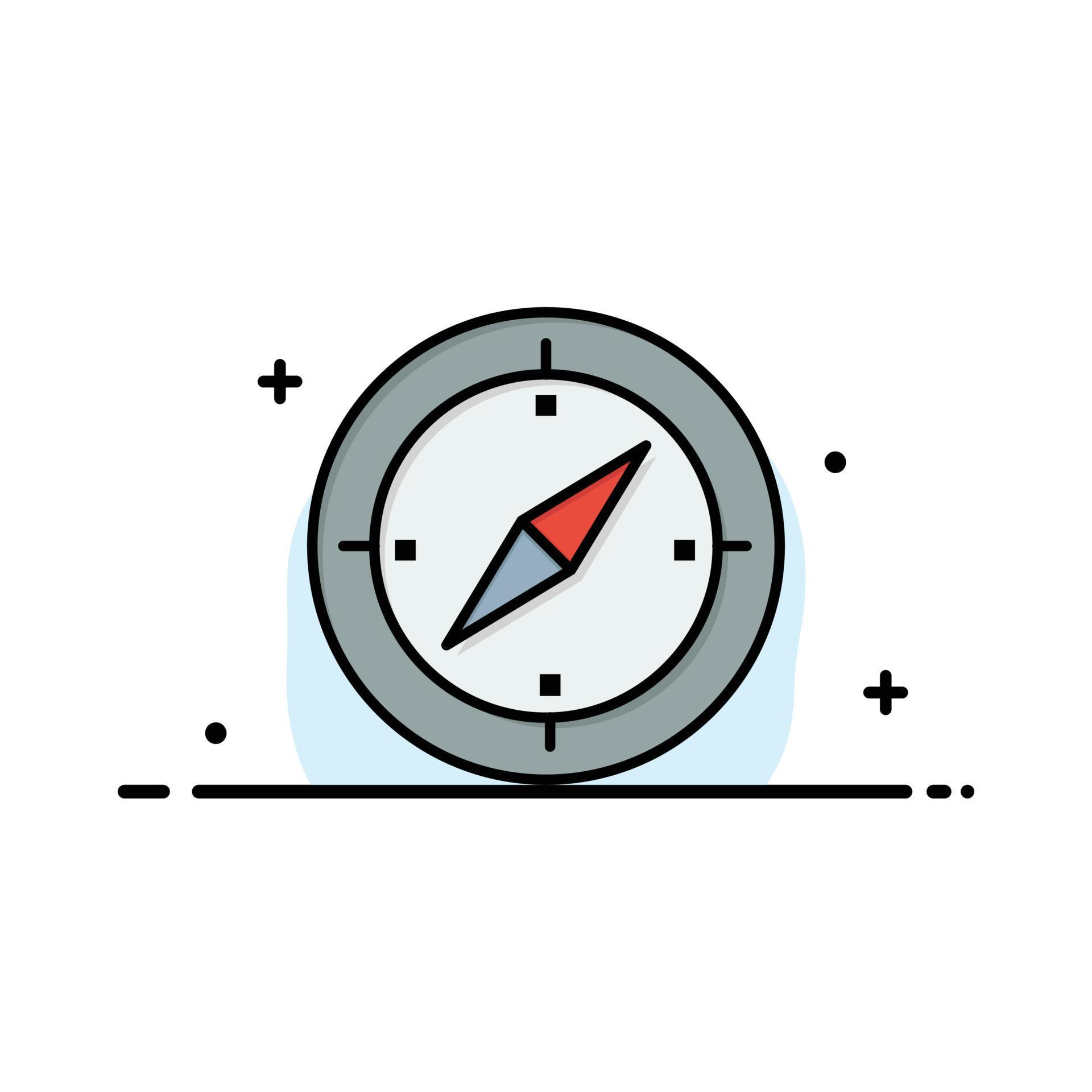 Navigation Direction Compass Gps Business Logo Template Flat Color
