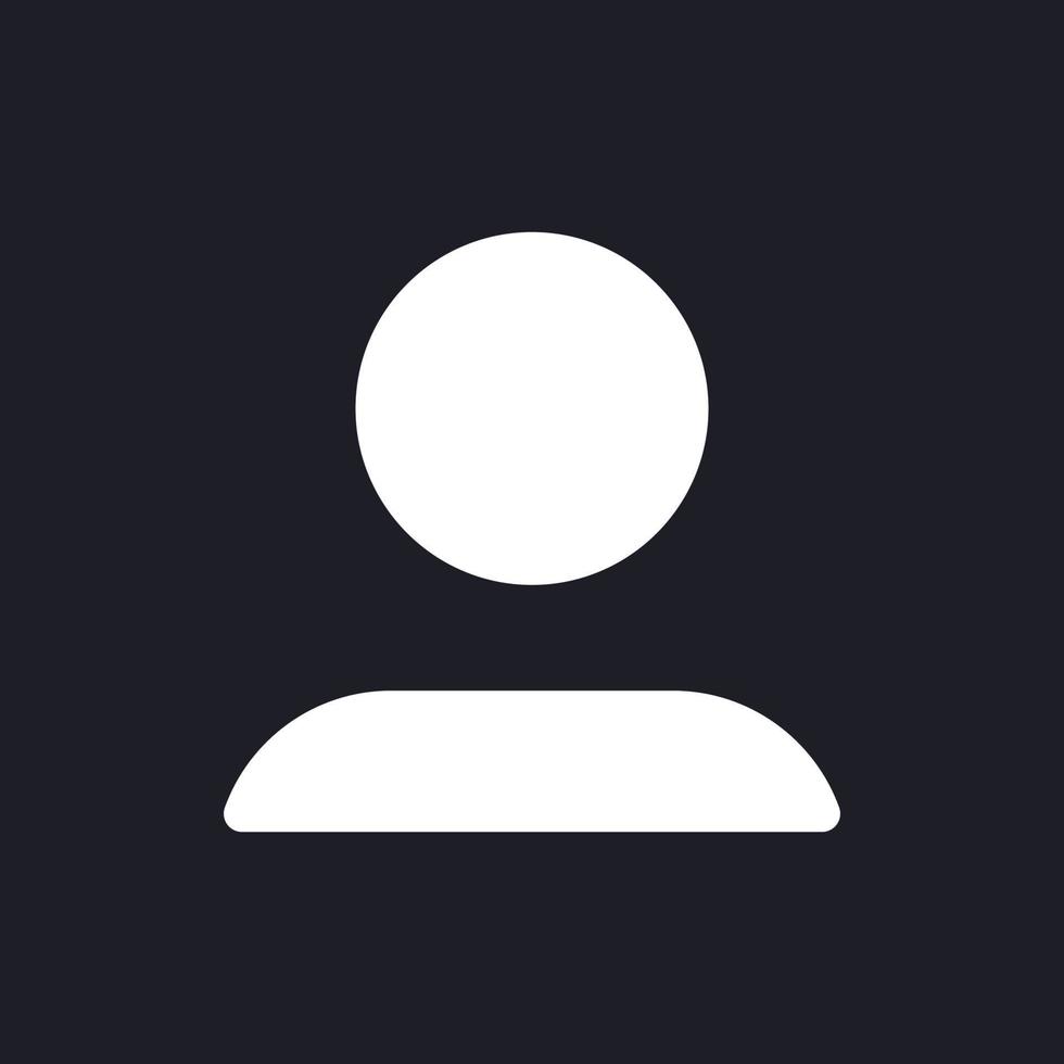 Account Avatar Dark Mode Glyph Ui Icon Personal Page Of Site User User Interface Design White