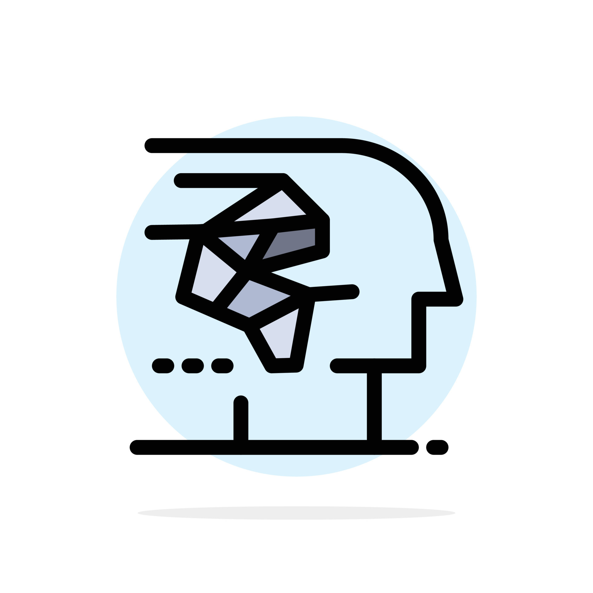 Android Artificial Brain Human Interface Abstract Circle Background Flat Color Icon 13331377