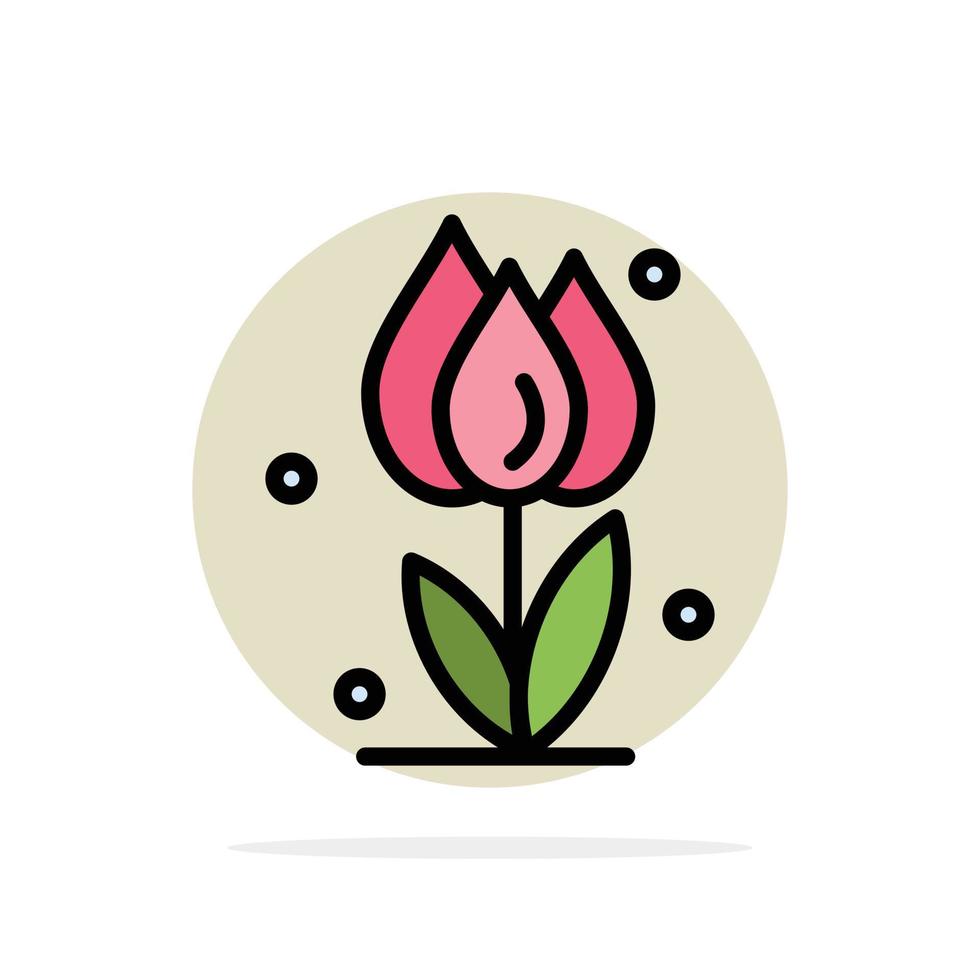 Flora Floral Flower Nature Rose Abstract Circle Background Flat Color Icon 13331986 Vector Art