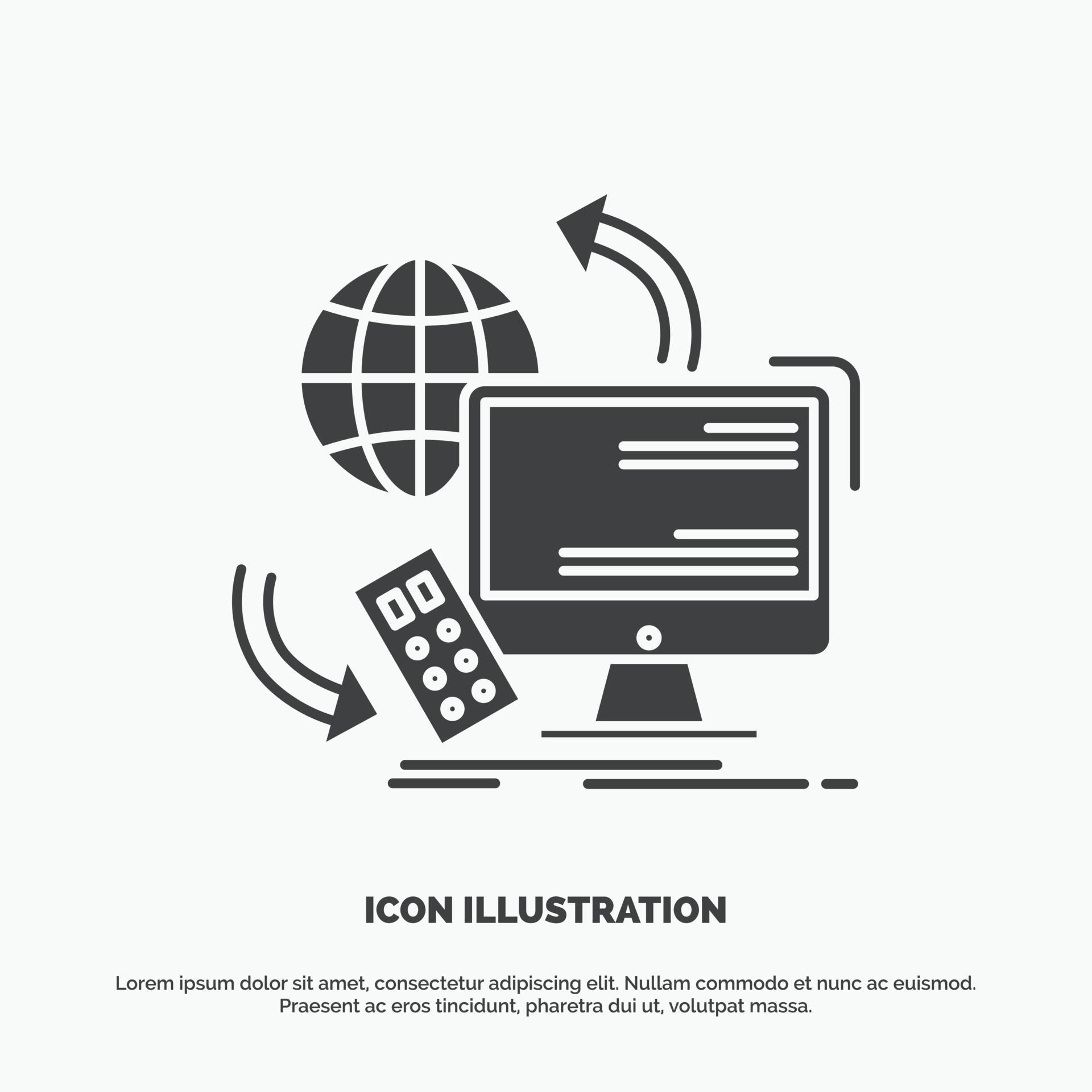 Access Control Monitoring Remote Security Icon Glyph Vector Gray Symbol For Ui And Ux