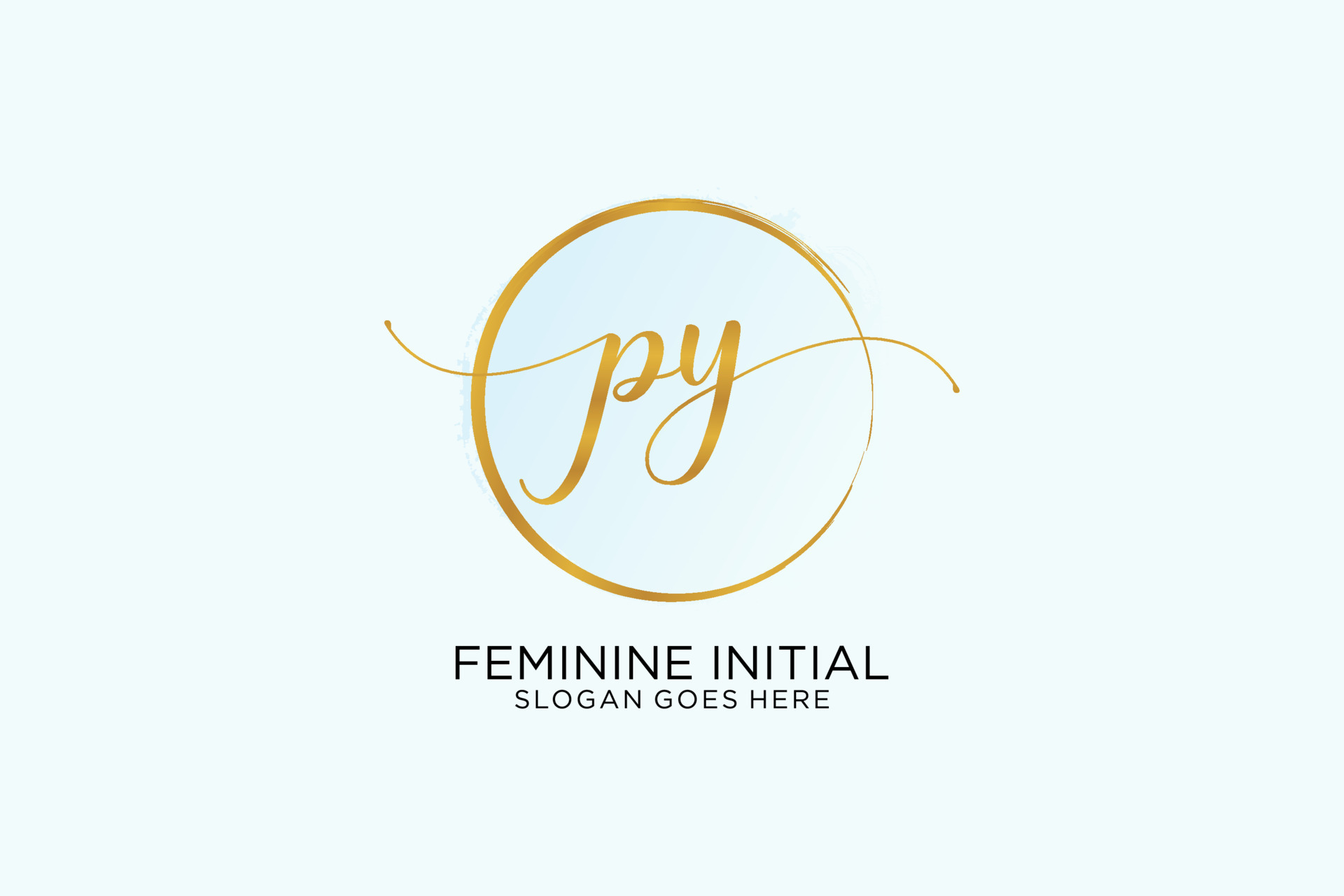 Initial PY handwriting logo with circle template vector signature ...