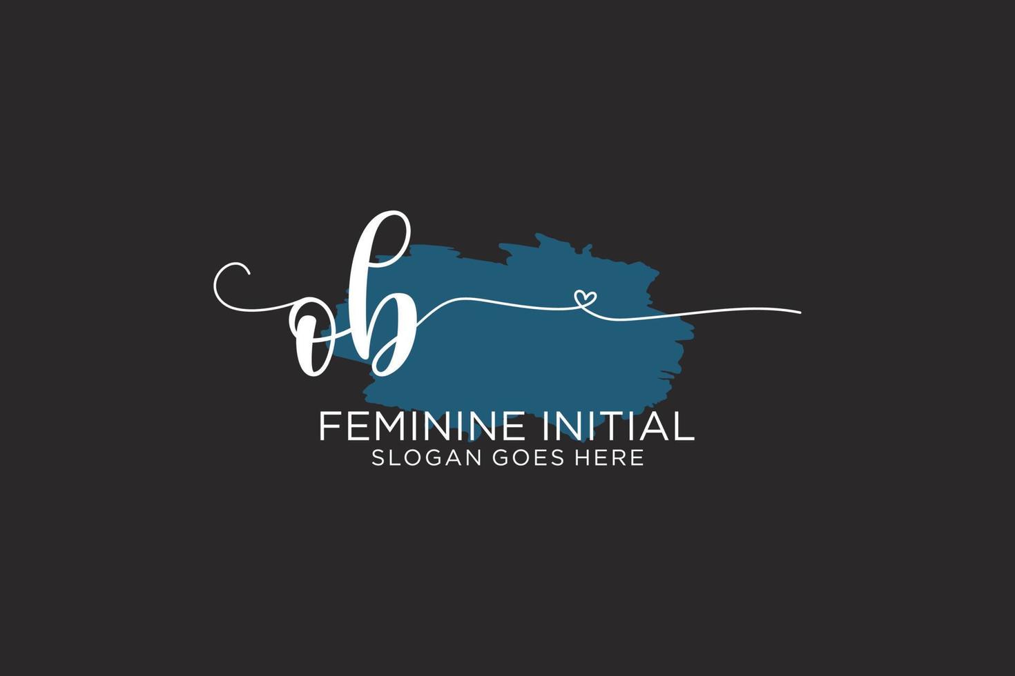 Initial Ob Beauty Monogram And Elegant Logo Design Handwriting Logo Of Initial Signature