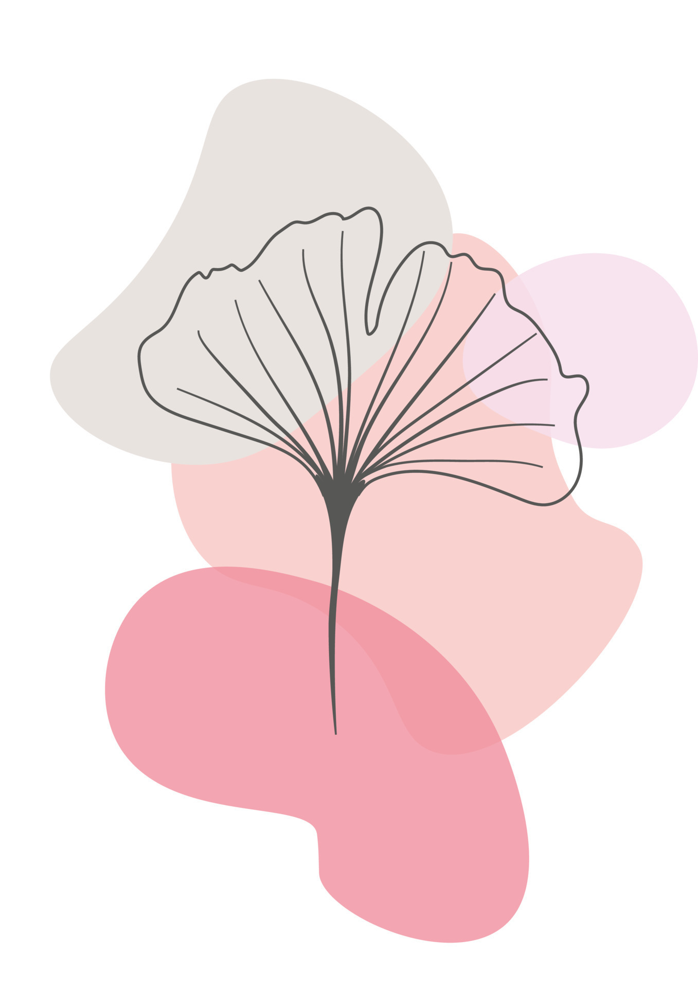 Abstract Decorative Background Poster With Ginkgo And Geometric Shapes Poster For Print Cover