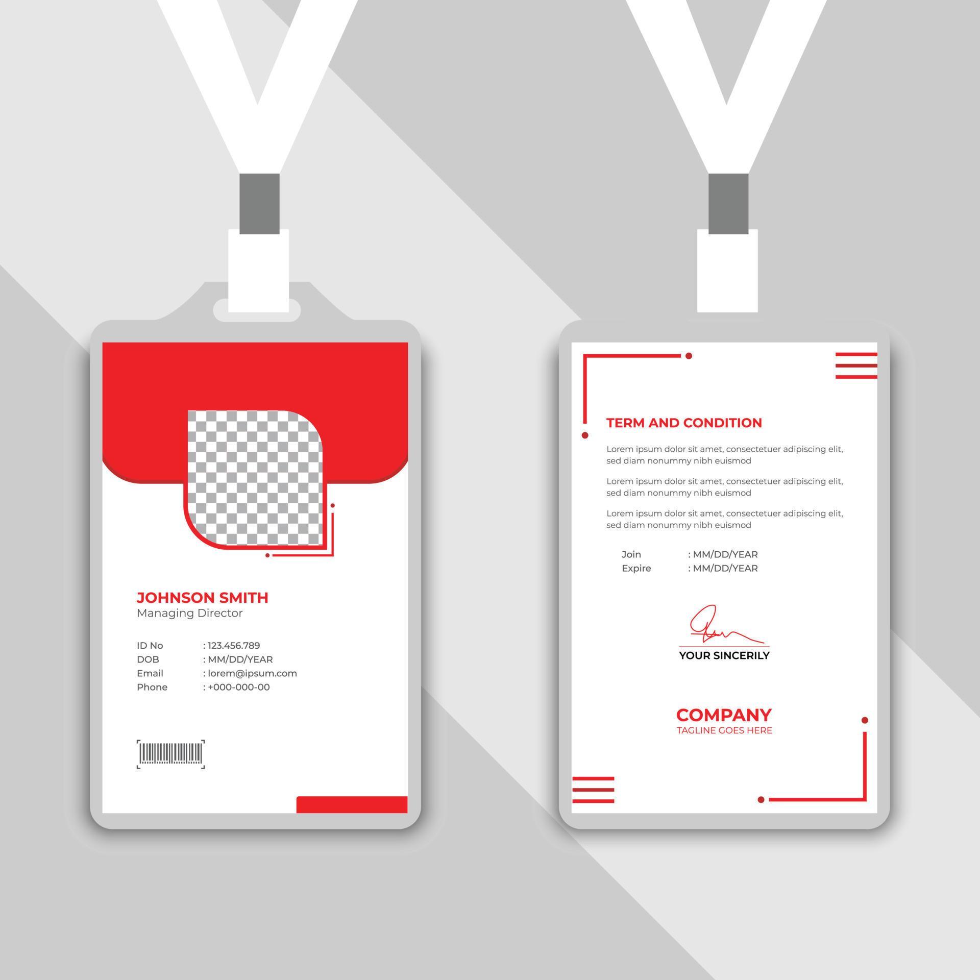 Modern Clean Corporate Office Id Card Template 13333815 Vector Art At