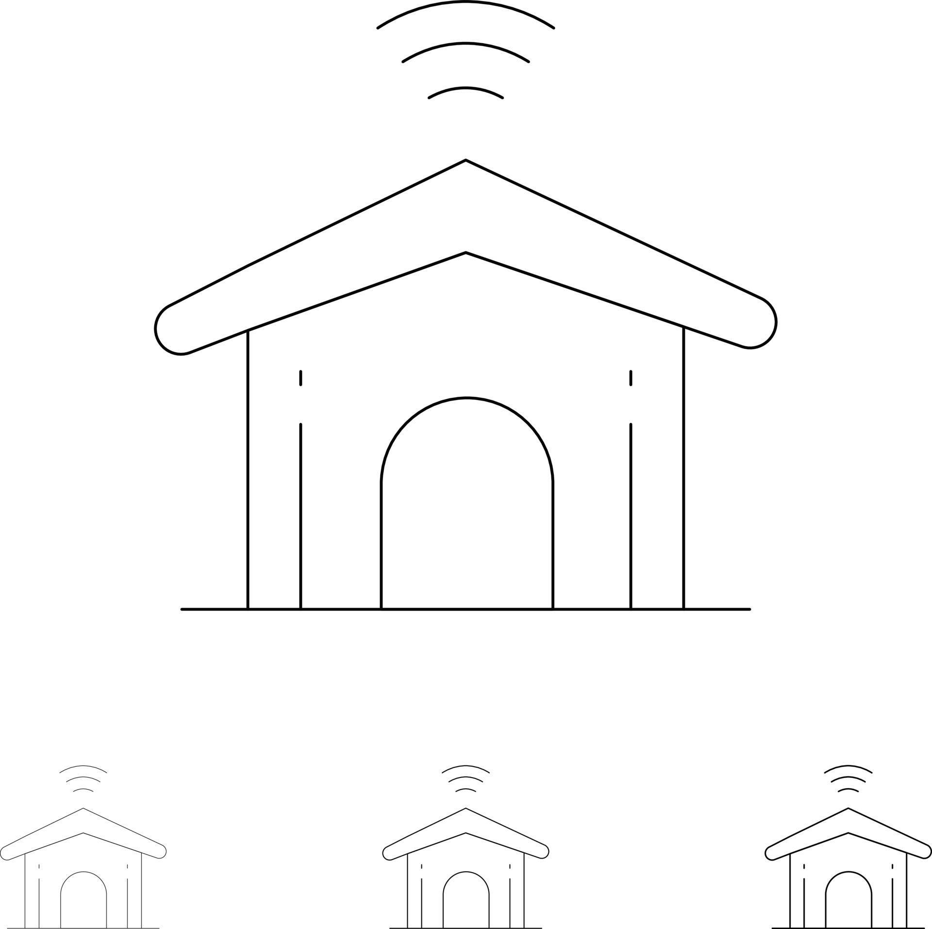 Electronic Home Smart Technology Bold And Thin Black Line Icon Set