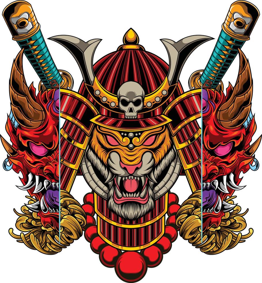 Tegninger Av Japansk Samurai Stort Og Japansk