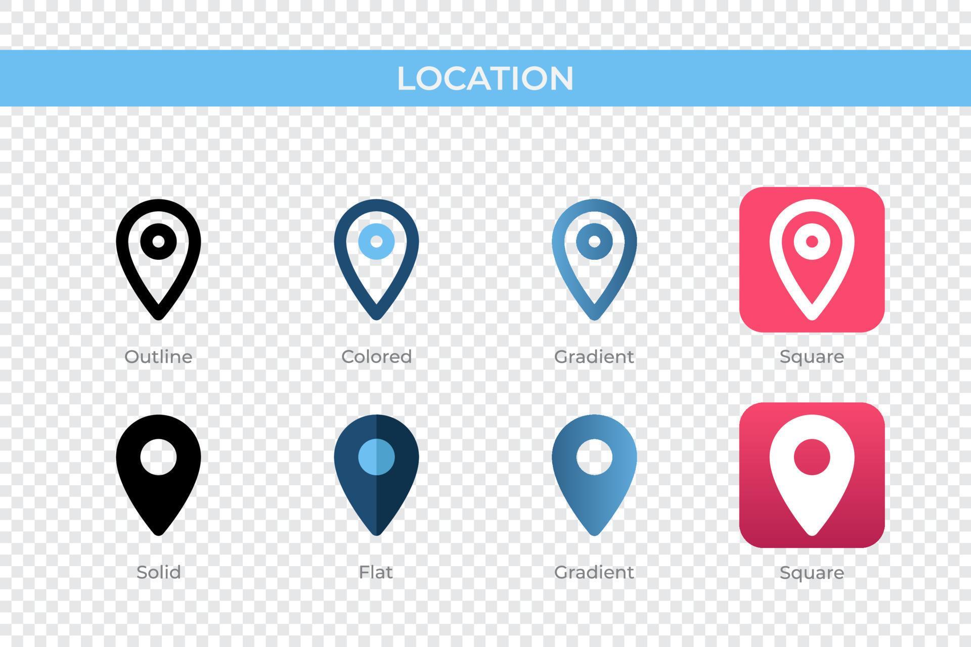 location icon in different style. location vector icons designed in ...