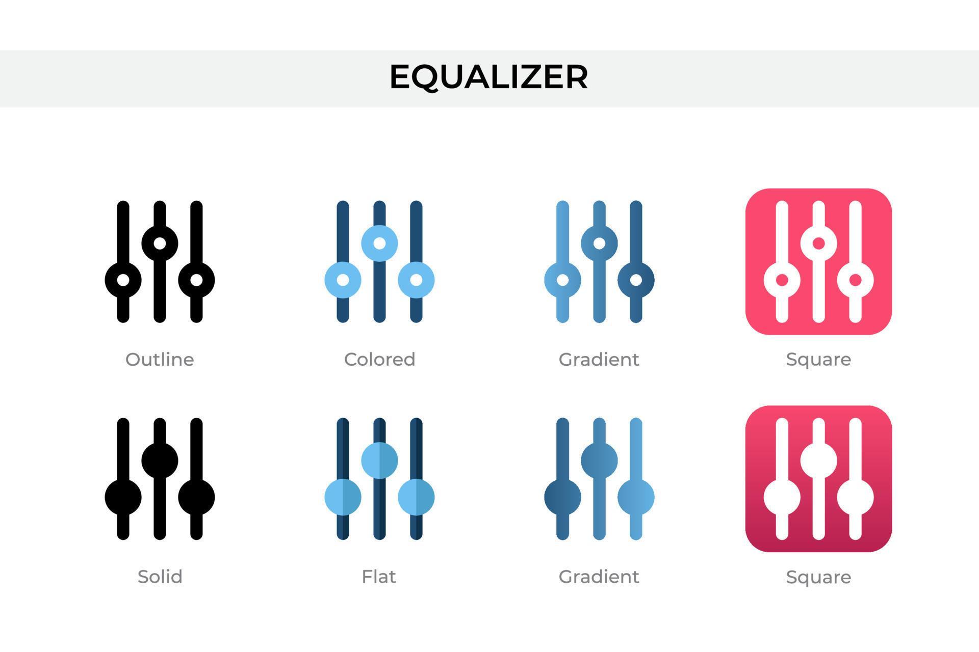Equalizer Icon In Different Style Equalizer Vector Icons Designed In Outline Solid Colored