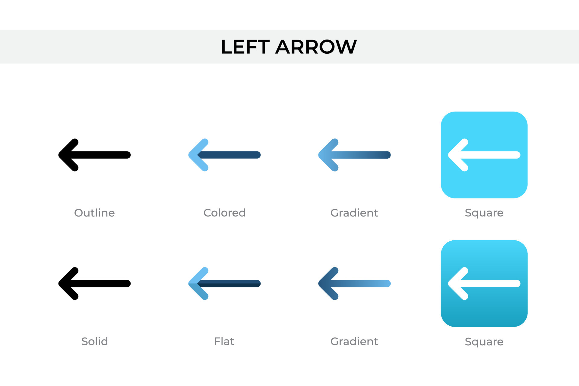 left arrow icon in different style. left arrow vector icons designed in ...