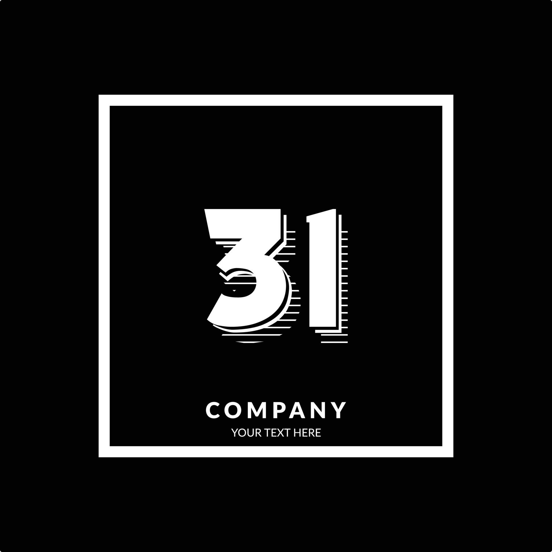 31 Number Initial Logo Template With Rectangle Design 13334889 Vector 31-number-initial-logo-template-with-rectangle-design-13334889-vector