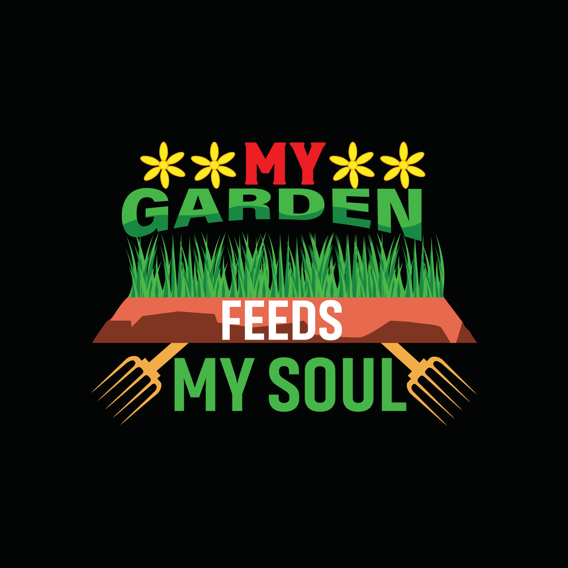 mi jardín mi alma vector plantilla de camiseta. gráficos vectoriales, diseño de tipografía de ...