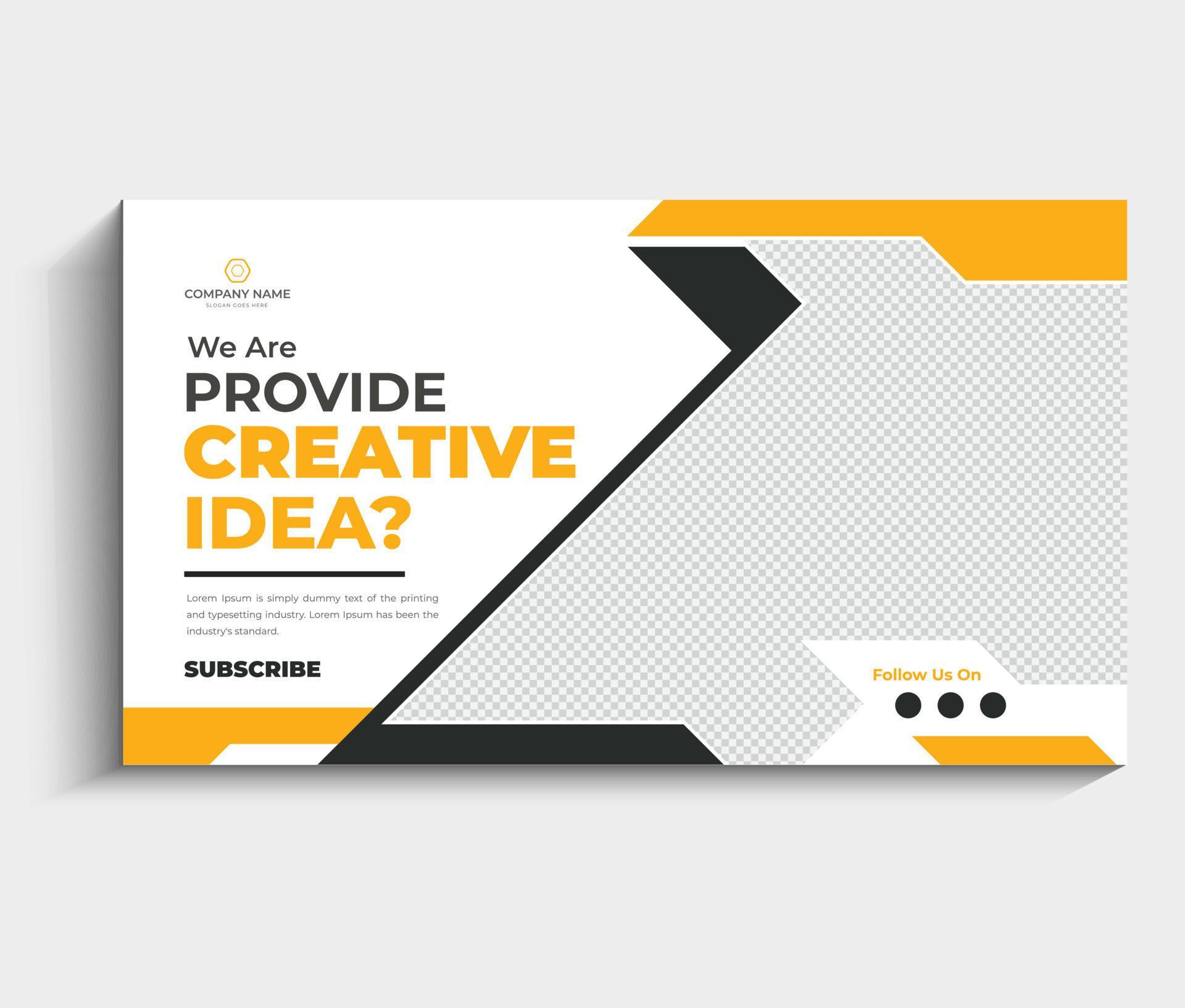 video thumbnail template design for any business agency 13335313 Vector ...