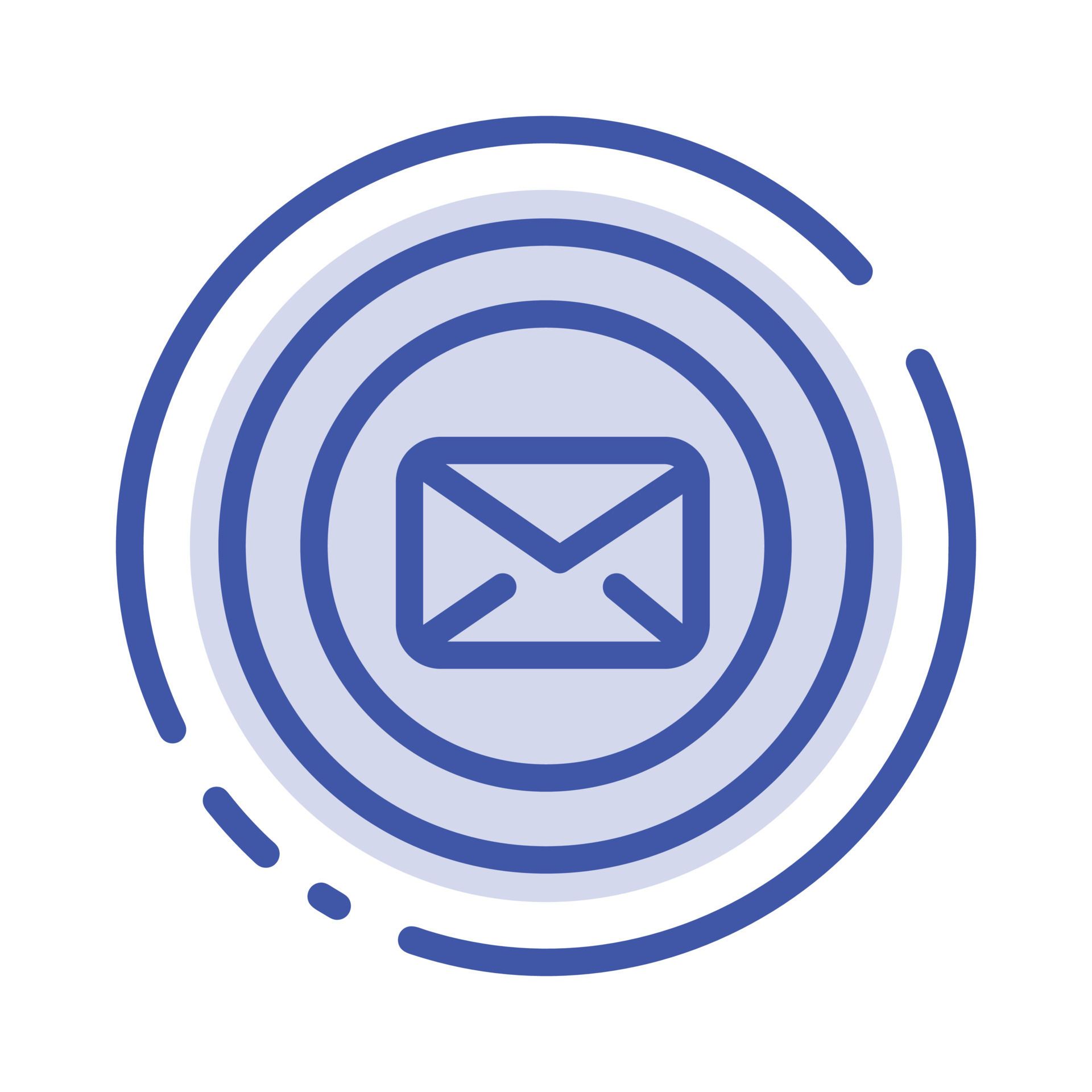 Chat Message Support Text Message Typing Blue Dotted Line Line Icon